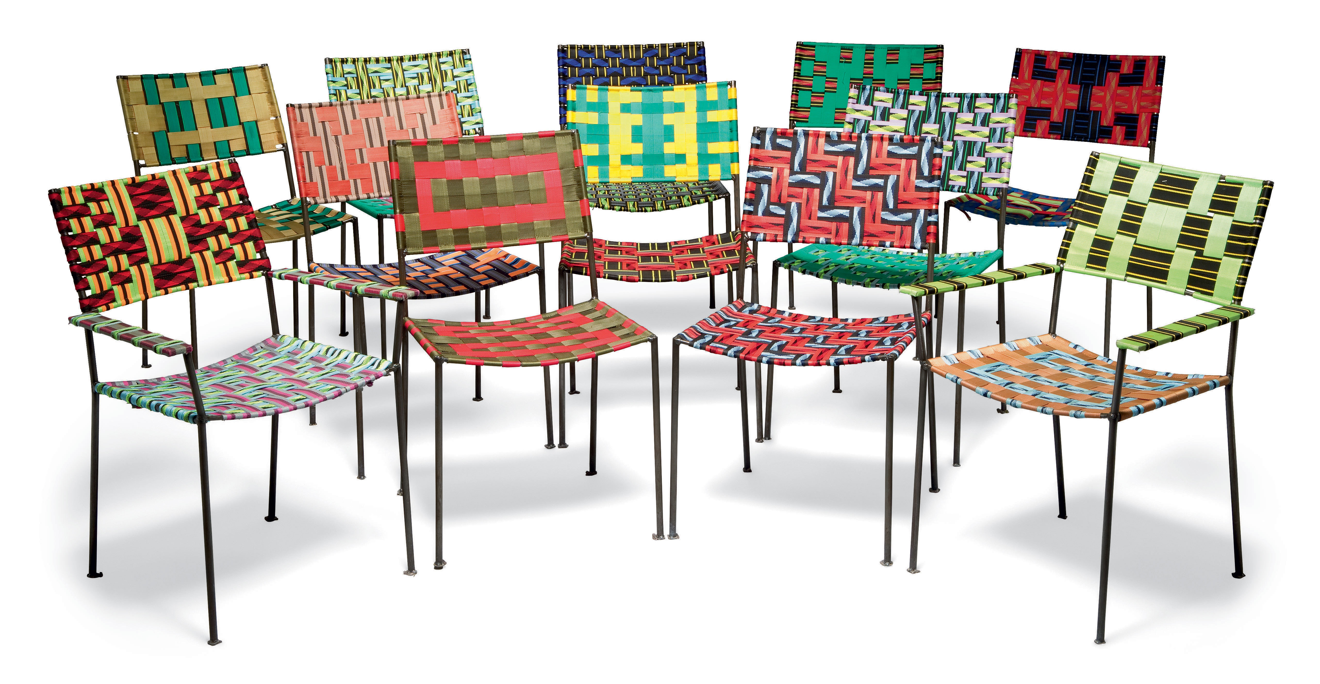 FRANZ WEST (NE EN 1947) , SUITE DE DIX CHAISES ET DEUX FAUTEUILS 'UNCLE ...