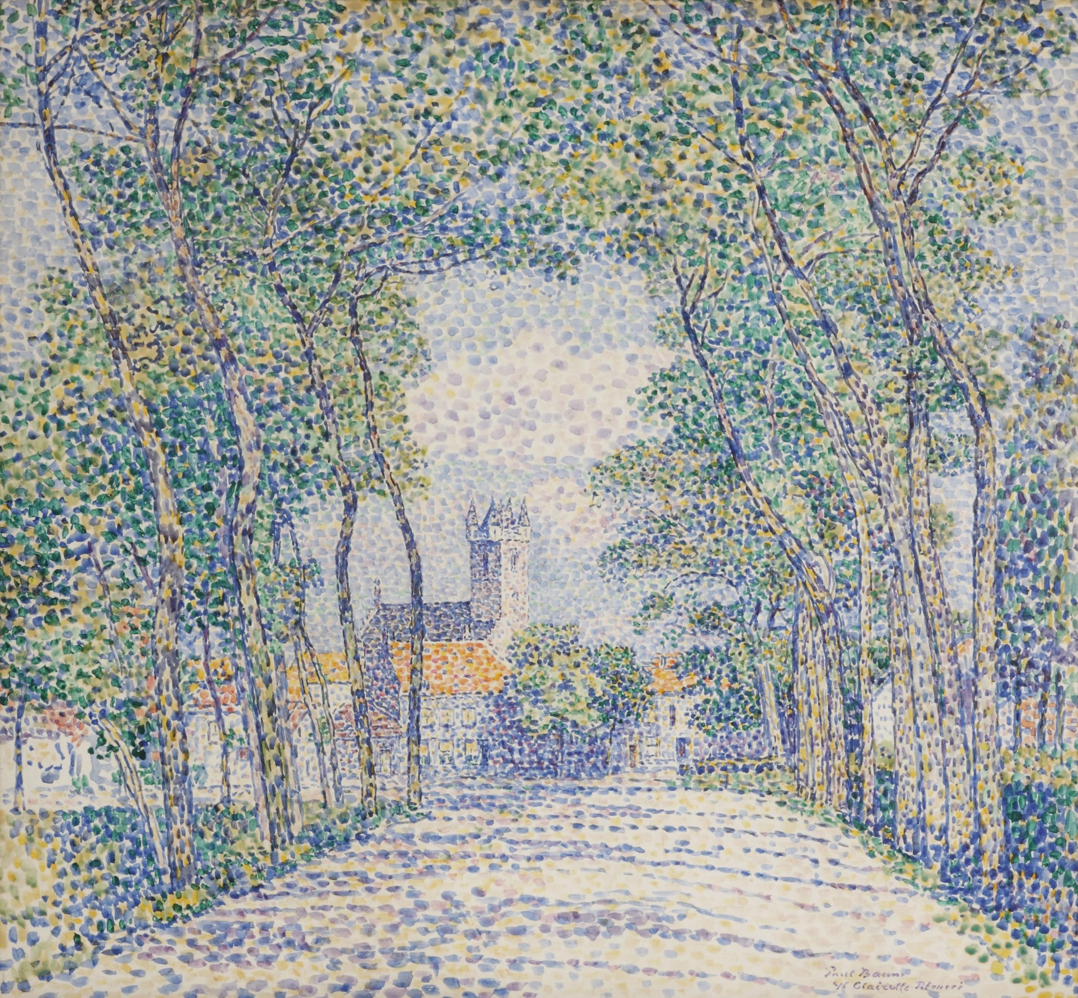 Paul Baum (1859-1932) , A view of the old town hall Sluis, Zeeland ...