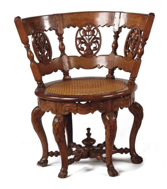 A DUTCH COLONIAL TEAK BURGOMASTER CHAIR , BATAVIA, SECOND HALF 18TH ...