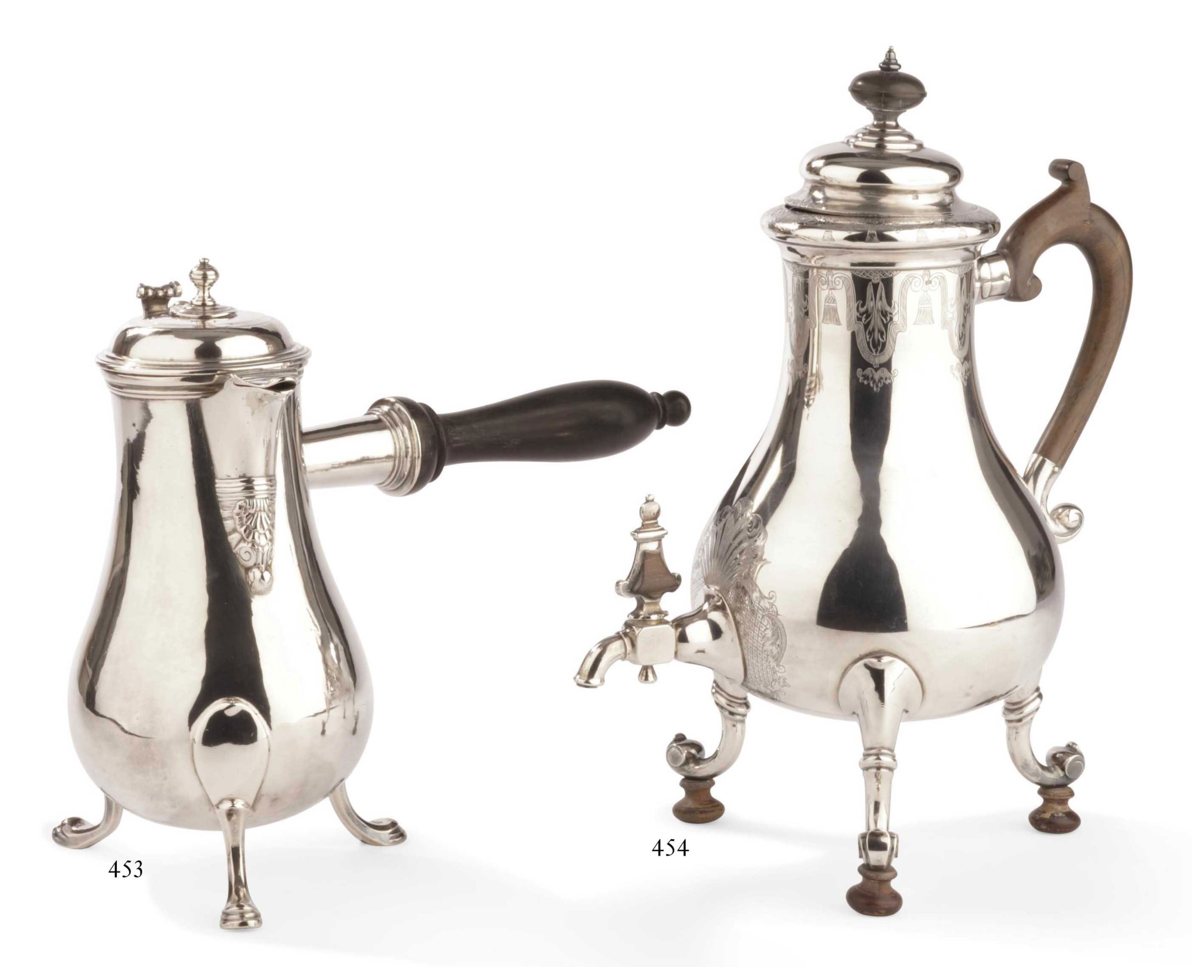 A Dutch silver coffee urn , MARK OF ALGER MENSMA, AMSTERDAM, 1740 ...