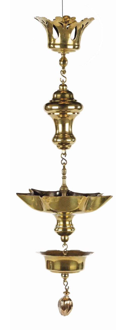 A DUTCH BRASS SHABBAT HANGING OIL LAMP , 19TH CENTURY | Christie's