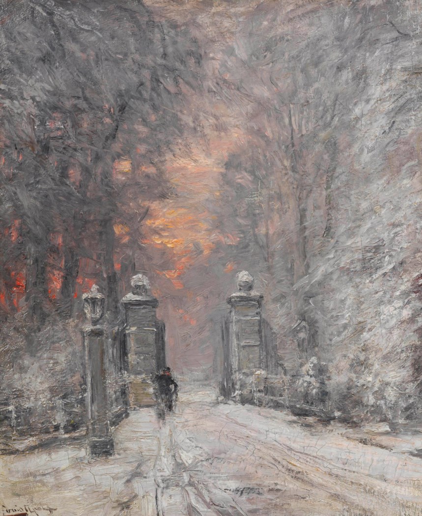 Louis Apol (1850-1936) , By the gate in winter | Christie's