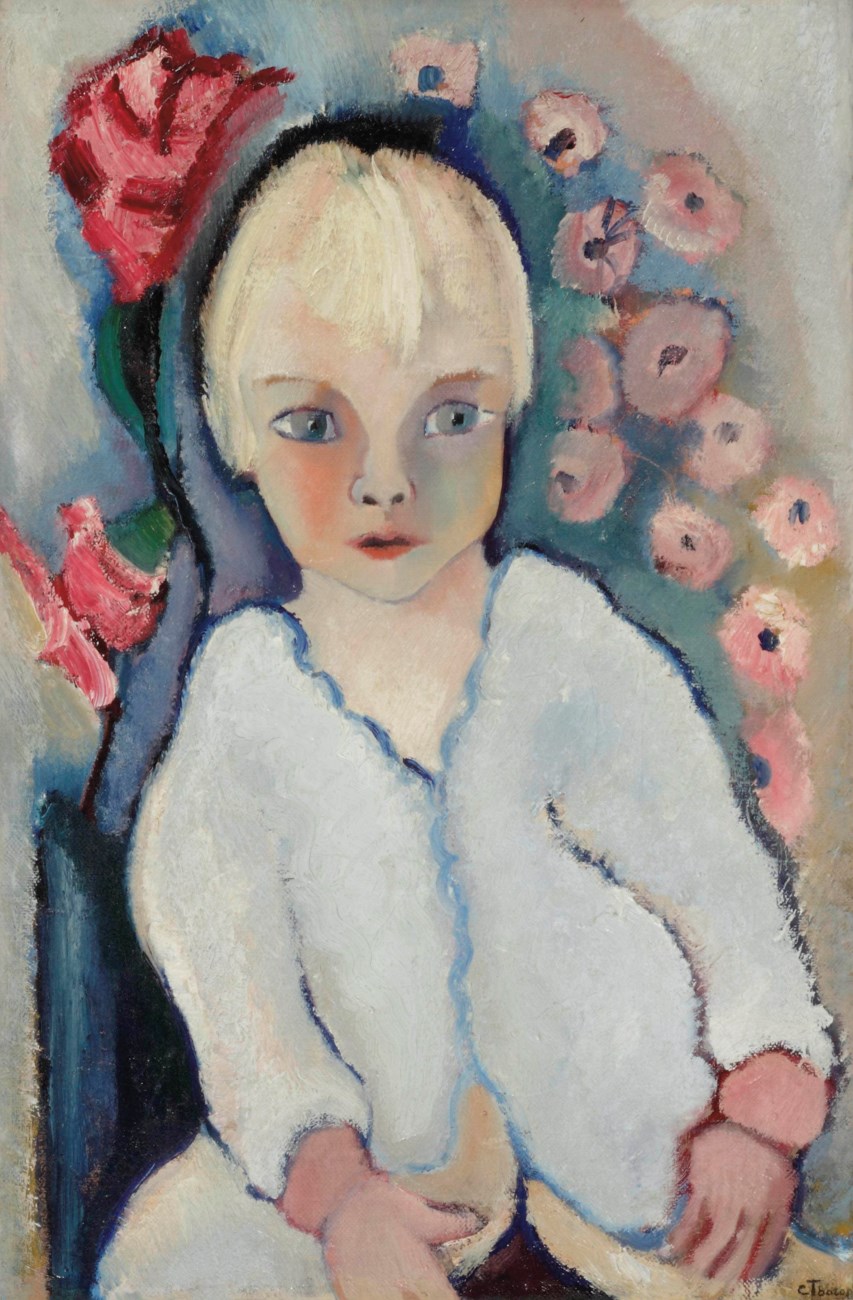 Charley Toorop (1891-1955) , Portrait of a child in white | Christie's