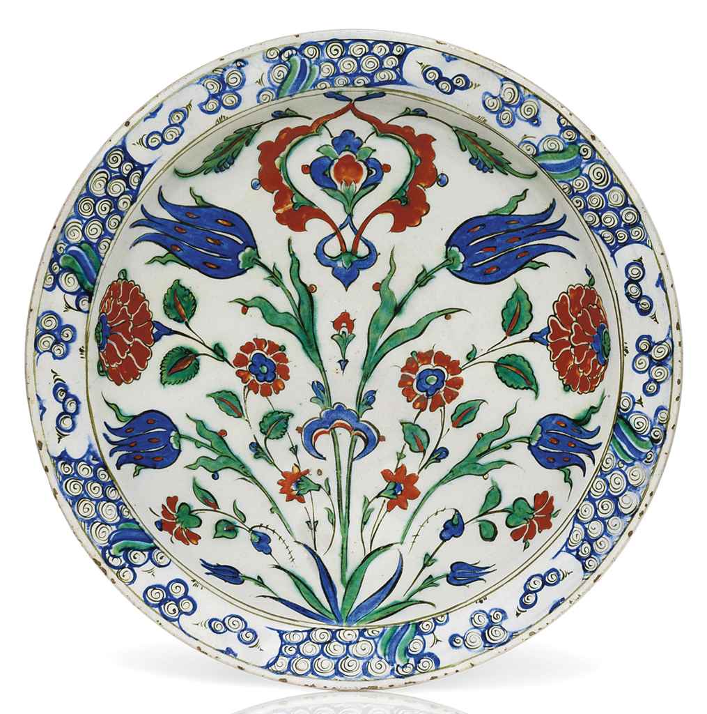 TWO IZNIK POTTERY TILES , OTTOMAN TURKEY, CIRCA 1585 | Christie's
