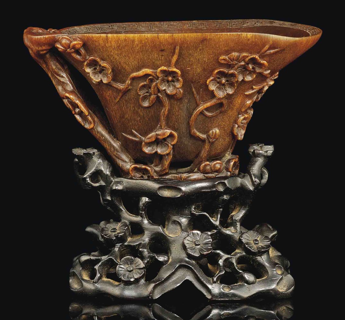 A RHINOCEROS HORN LIBATION CUP , 17TH CENTURY | Christie's
