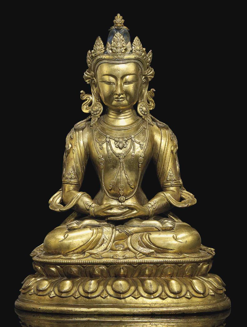 A GILT-BRONZE FIGURE OF AMITAYUS , 18TH CENTURY | Christie's