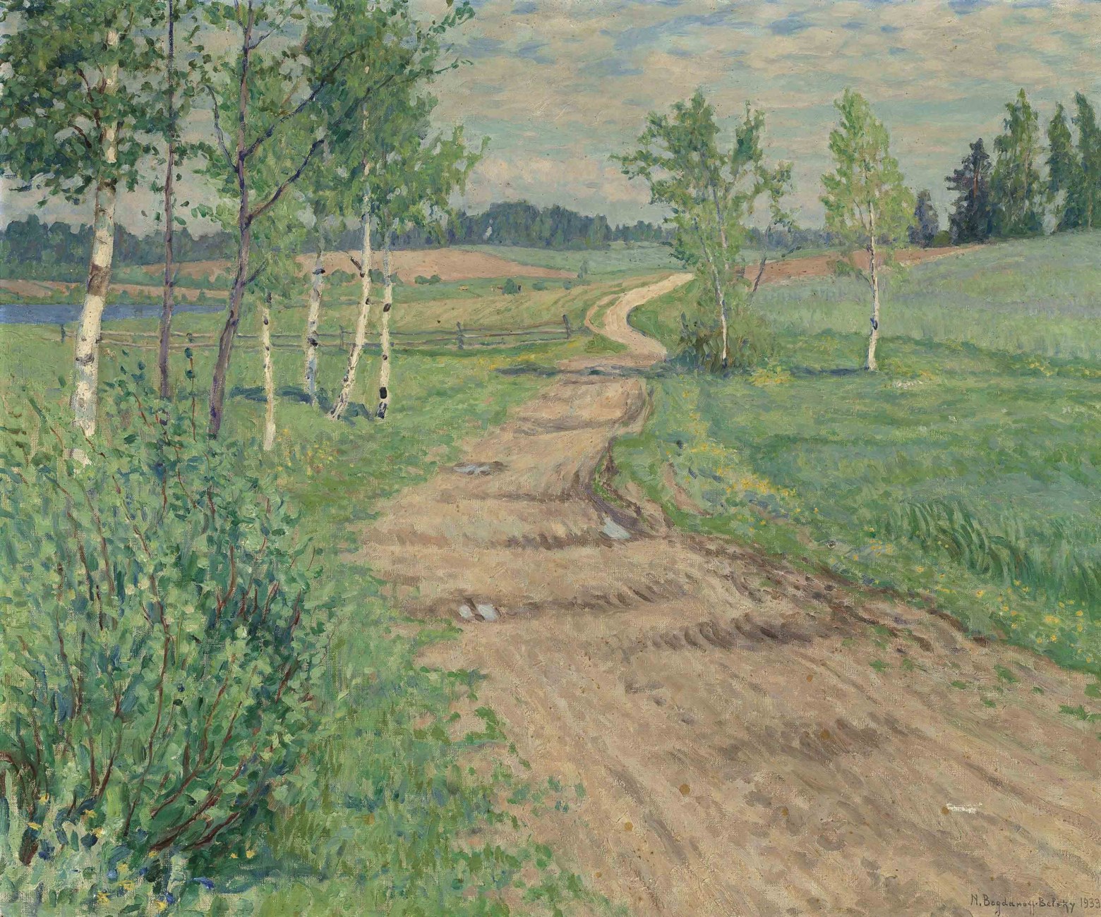 Nikolai Bogdanov-Belsky (1866-1945) , A country path | Christie's