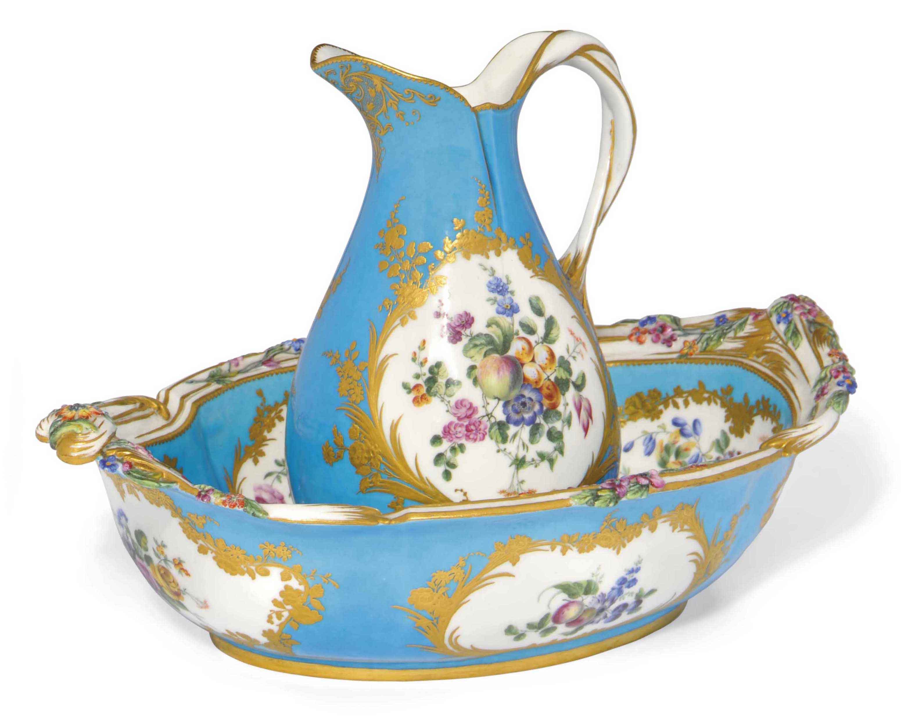 THREE MEISSEN (MARCOLINI) PIERCED QUATREFOIL BASKETS , CIRCA 1780, BLUE ...
