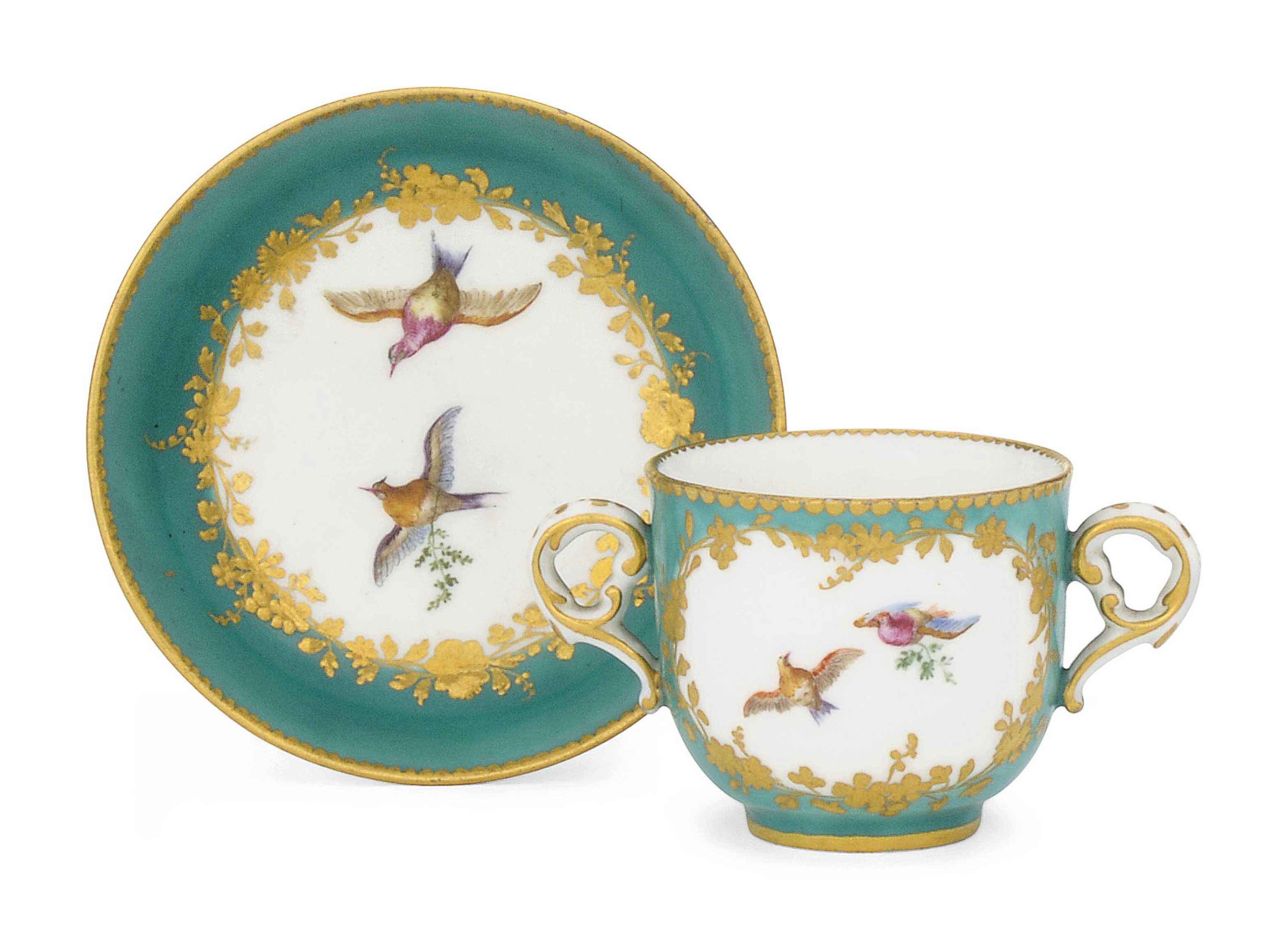 THREE MEISSEN (MARCOLINI) PIERCED QUATREFOIL BASKETS , CIRCA 1780, BLUE ...