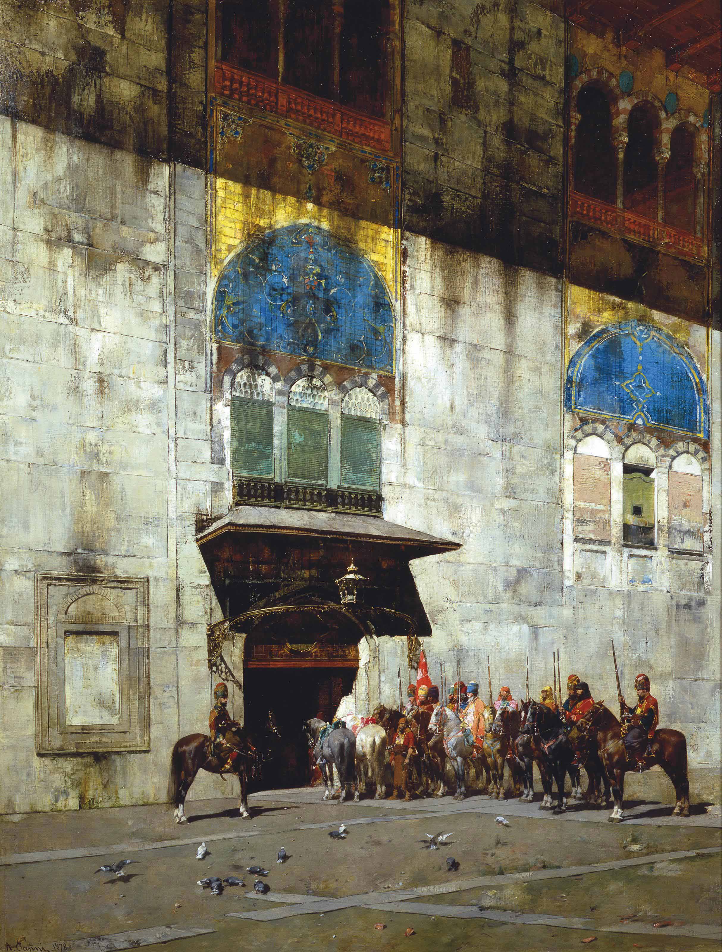 Alberto Pasini (Italian, 1826-1899) , The Pasha's escort | Christie's