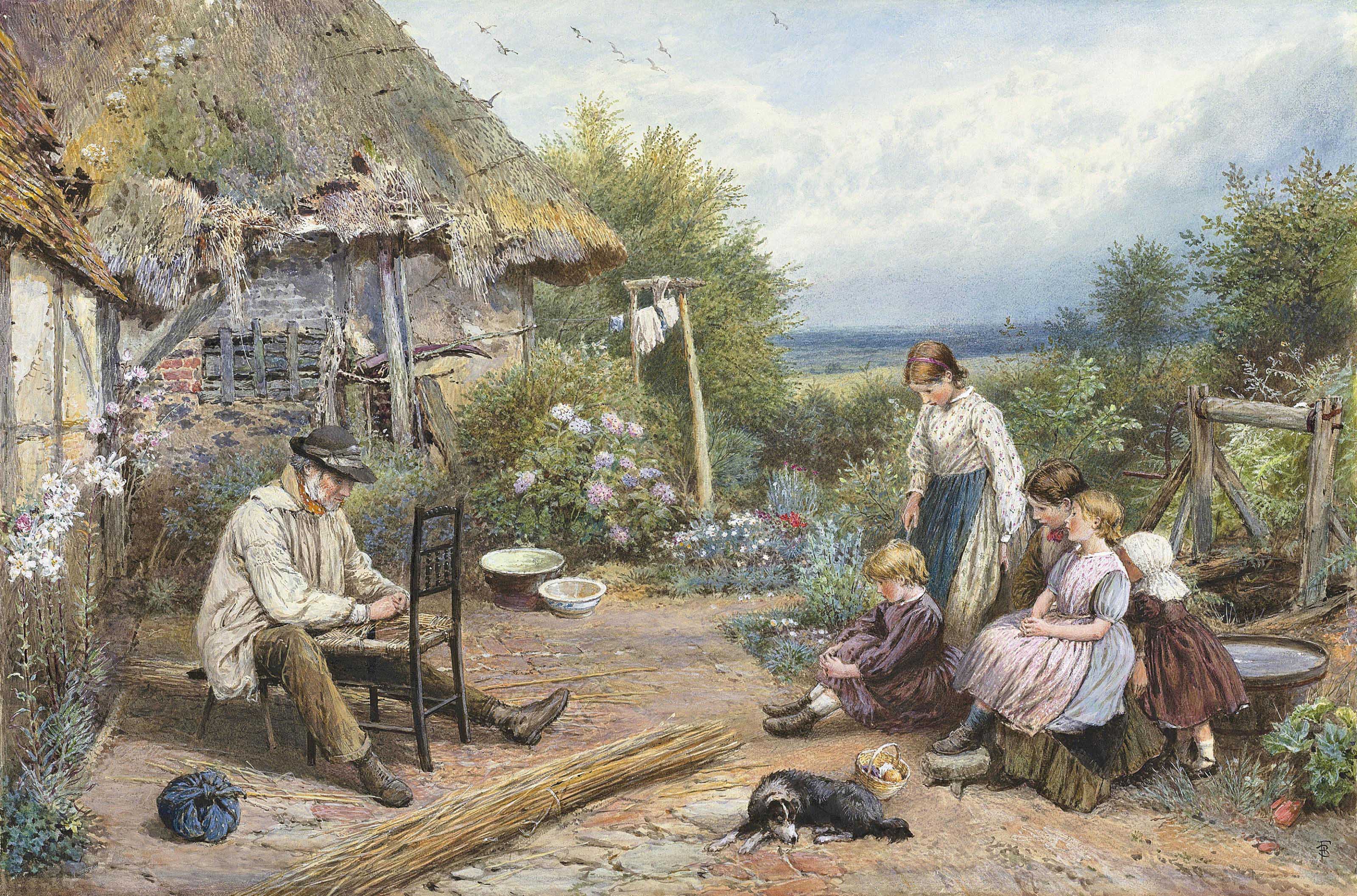 Myles Birket Foster, R.W.S. (1825-1899) , The Old Chairmender | Christie's