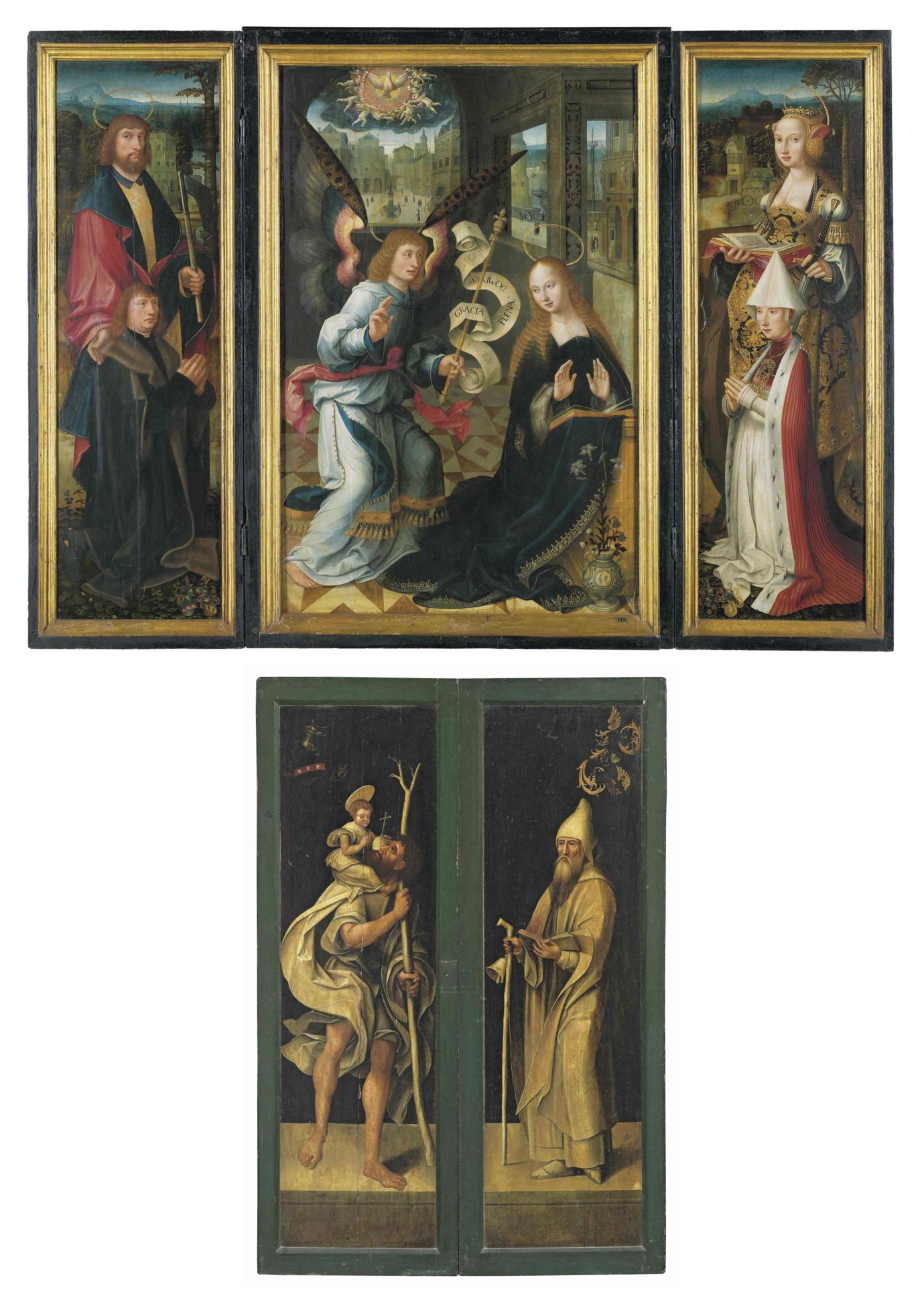 Jacob Claesz. van Utrecht (?Utrecht, c. 1480-after 1530 ?Lübeck) , A triptych: central panel ...