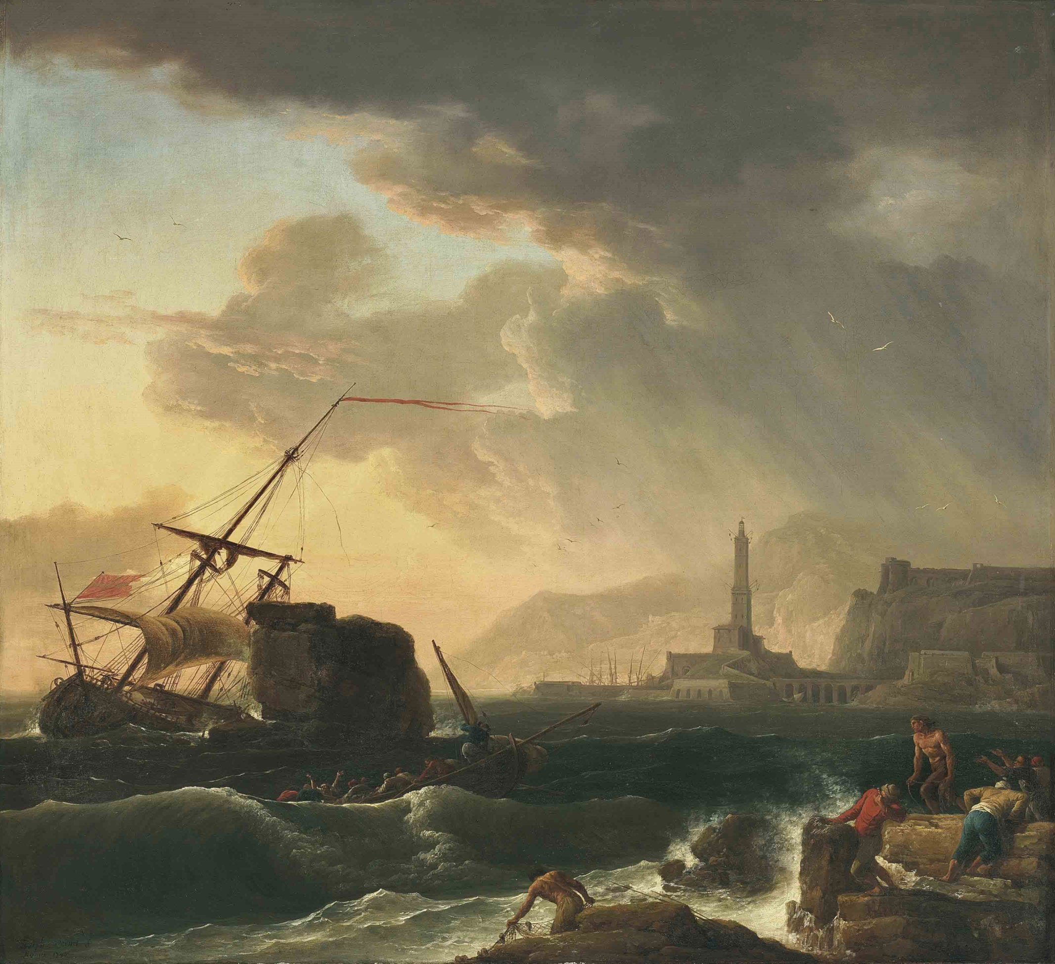 Claude-Joseph Vernet (Avignon 1714-1789 Paris) , A shipwreck with ...