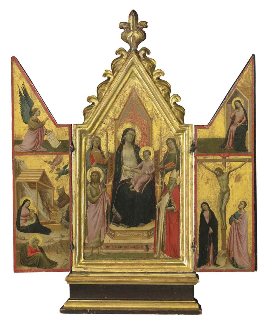Taddeo Gaddi (Florence active ?mid-1320s-1366) , A triptych: central panel: The Madonna and ...
