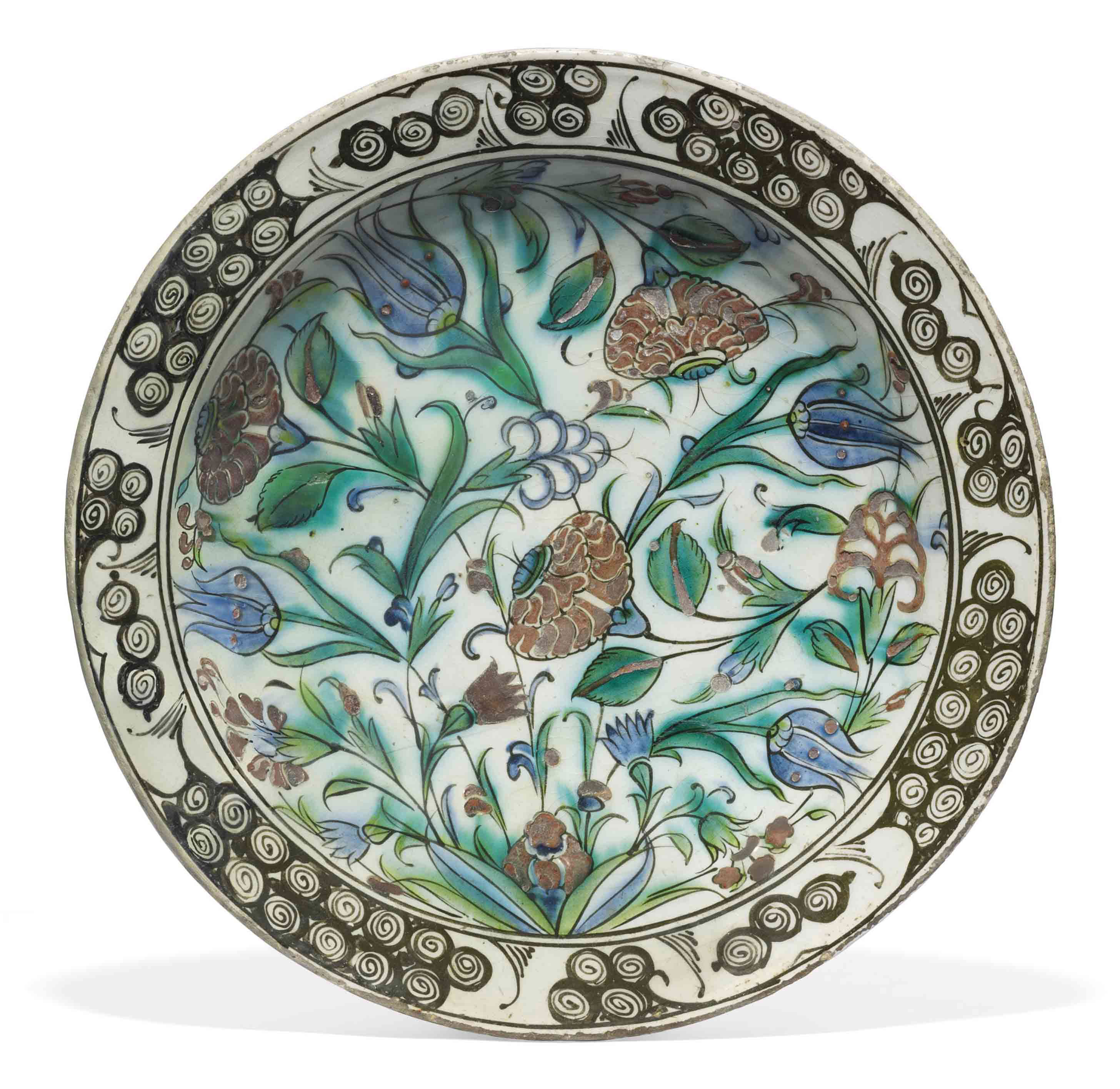 AN IZNIK POTTERY TILE , OTTOMAN TURKEY, CIRCA 1575 | Christie's