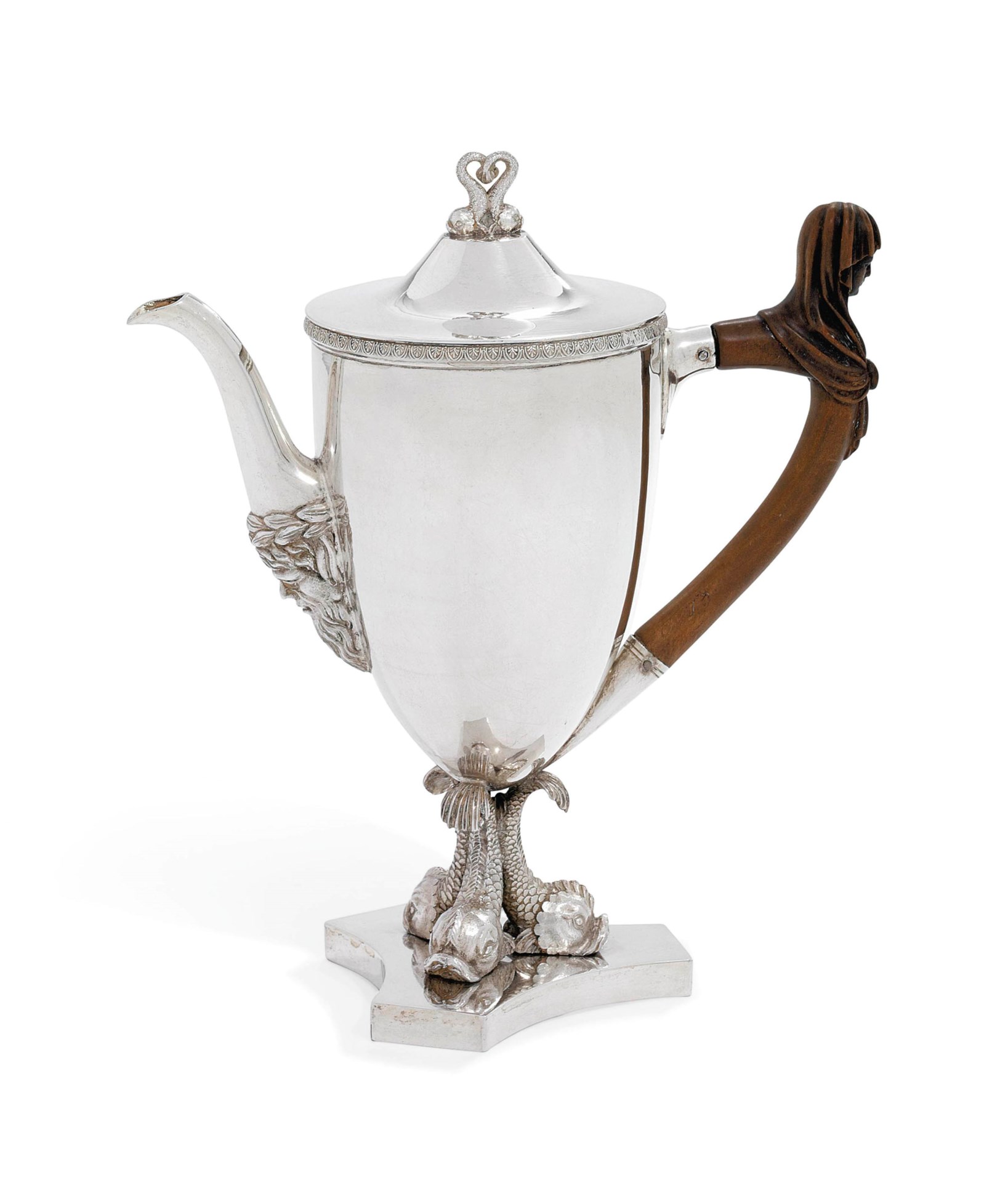 A GERMAN SILVER COFFEE-POT , MARK OF JOHANN ALOIS SEETHALER, AUGSBURG ...