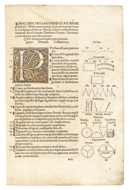 EUCLID (fl. 300 B.C.). Geometricorum Elementorum libri XV. Translated ...