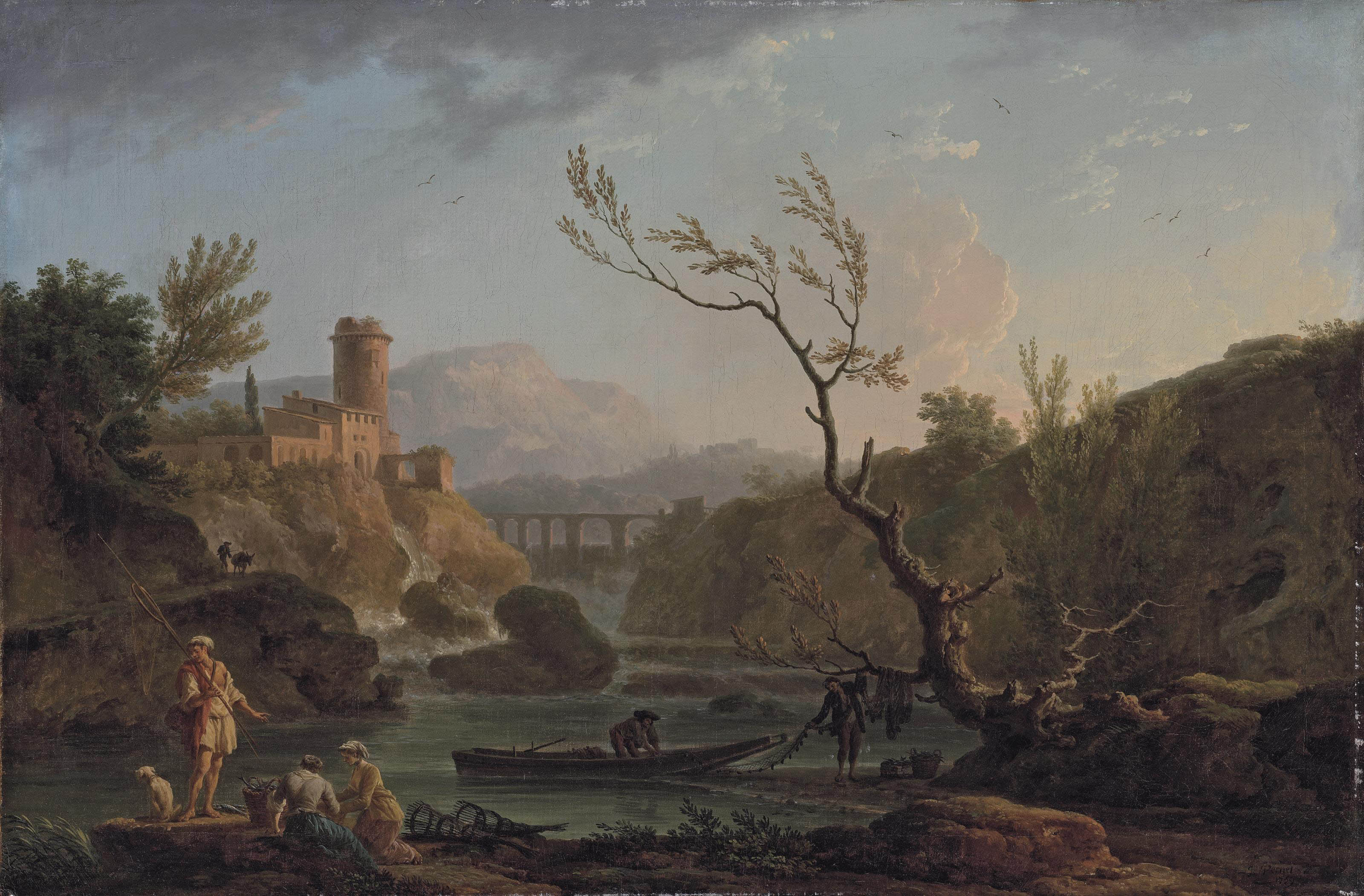 Claude-Joseph Vernet (Avignon 1714-1789 Paris) , A capriccio view of ...