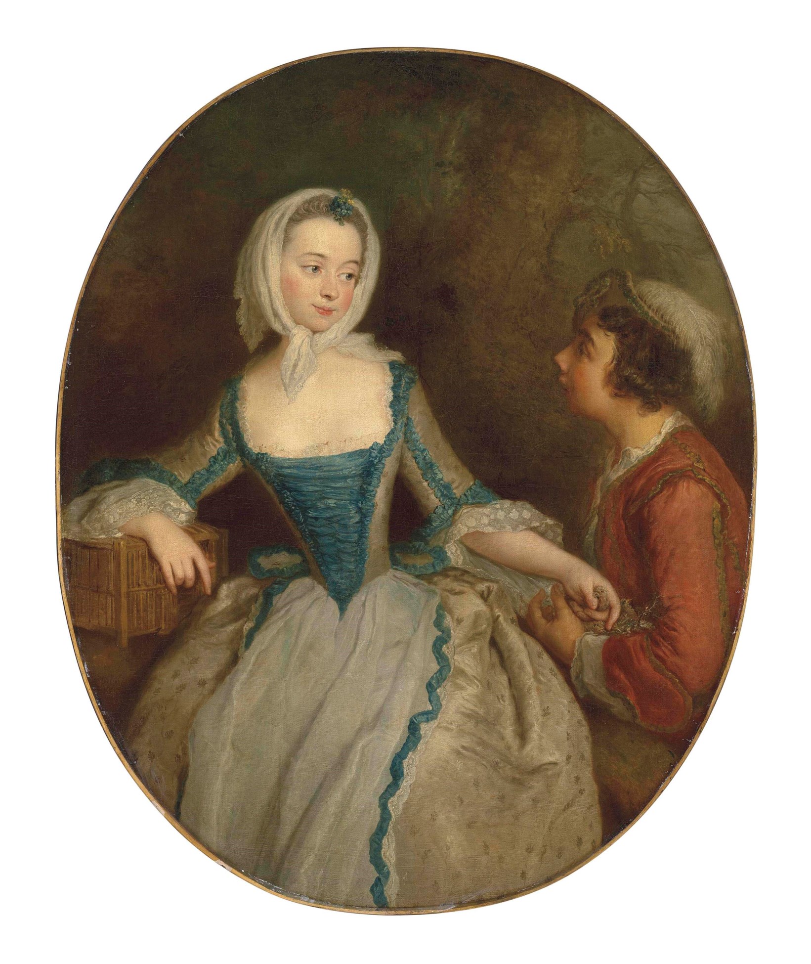 Attributed to Antoine Pesne (Paris 1683-1757 Berlin) , A young girl ...