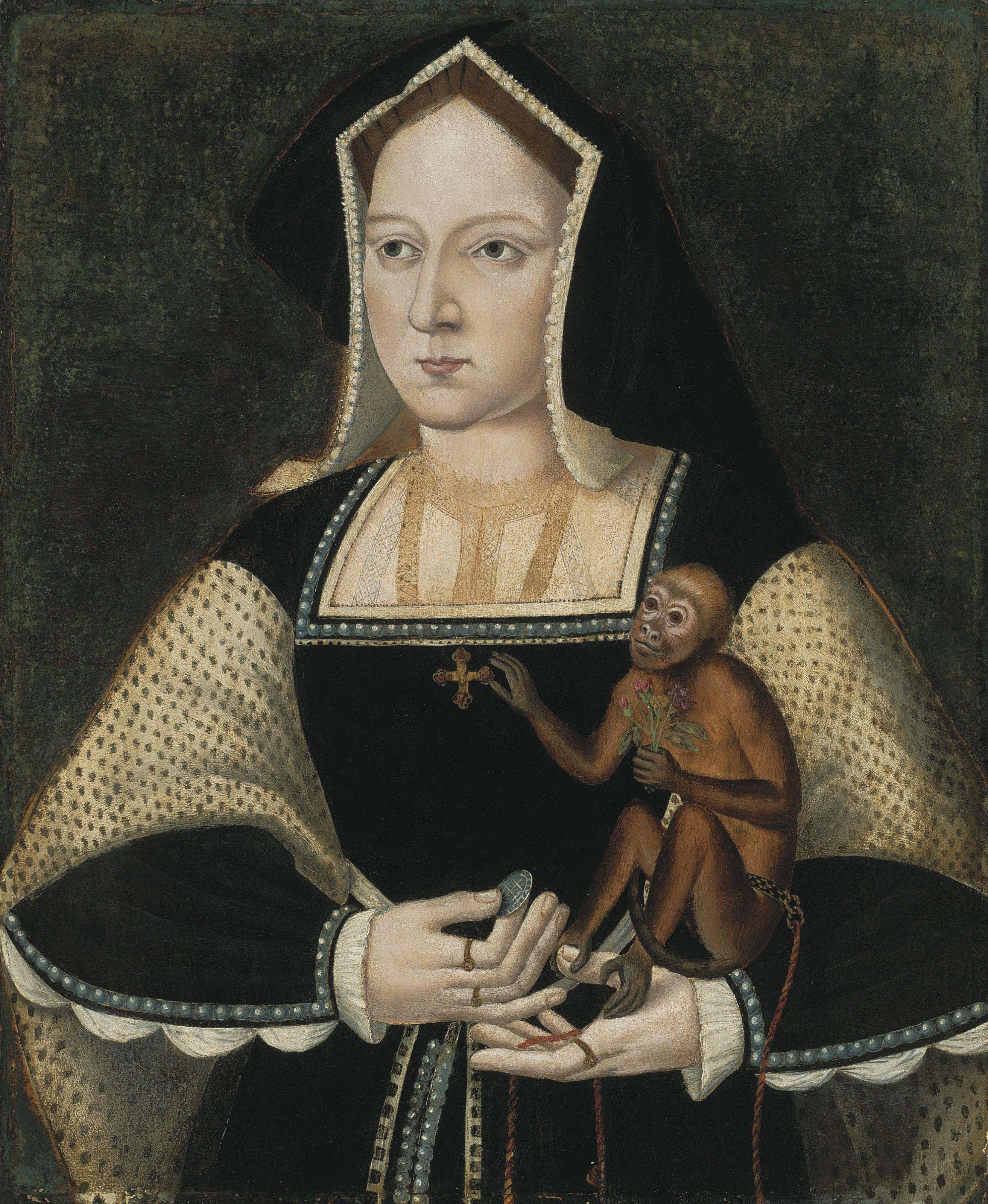 English School, 16th Century , Portrait of Katherine of Aragon (1485 ...