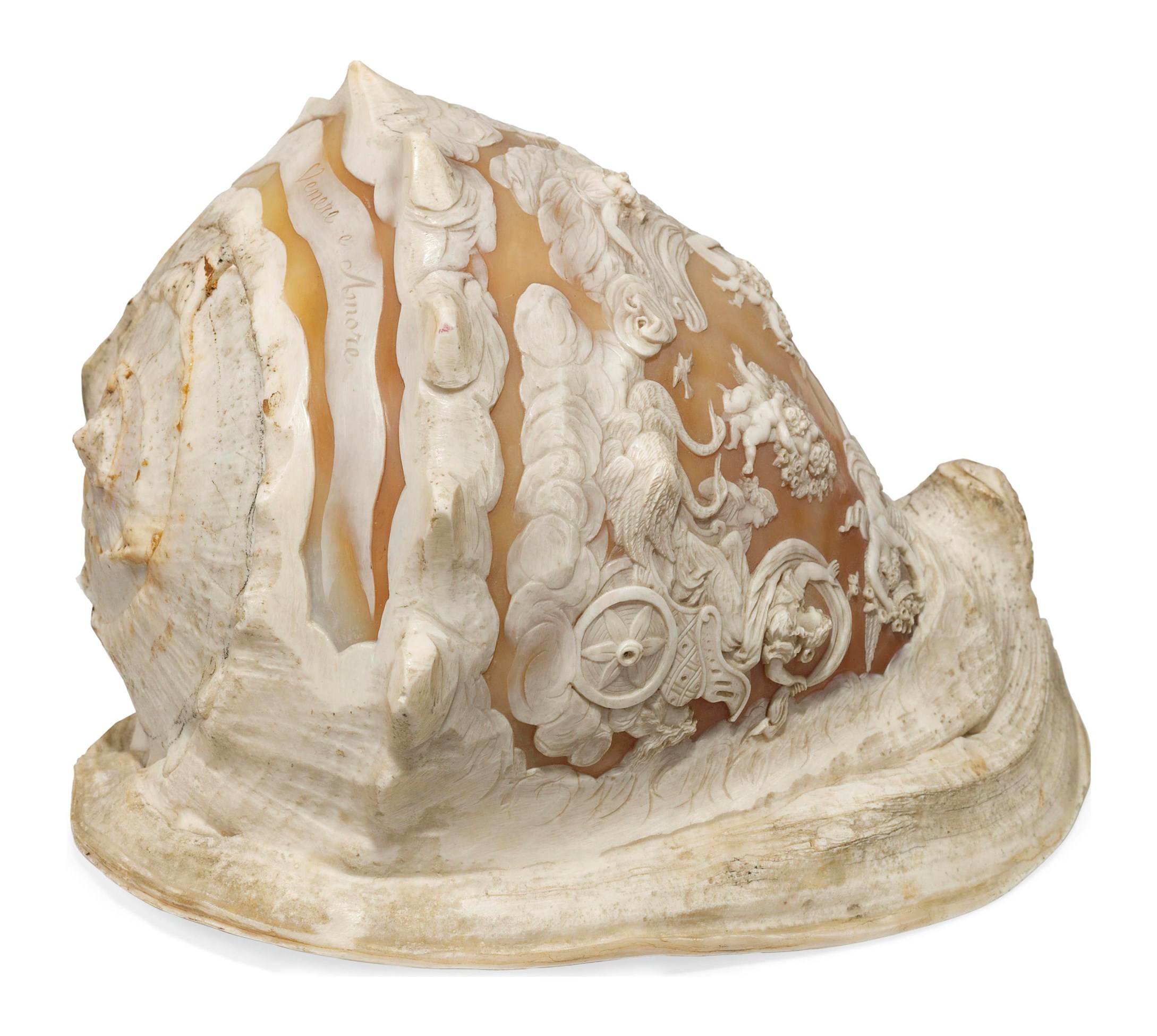 AN ITALIAN CARVED CONCH SHELL , TORRE DEL GRECO, NAPLES, MID-19TH ...