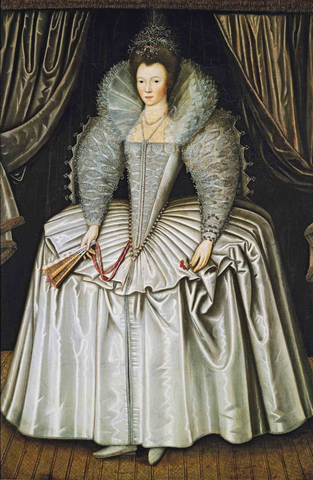 English School, circa 1595-1605, Portrait of a lady, identified as ...