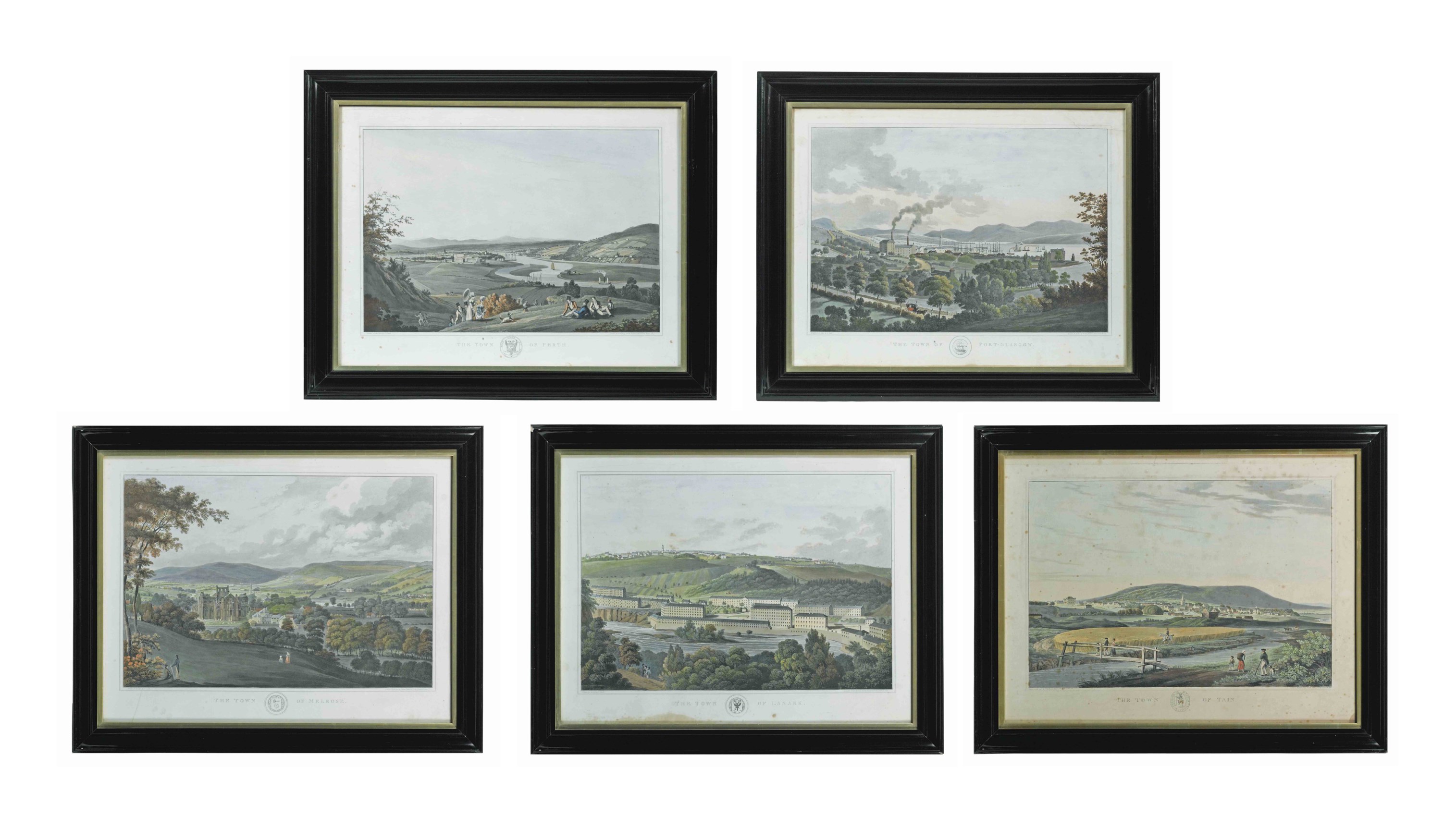 Robert Havell (1793-1878), After J. Clark , The Towns of Glasgow ...