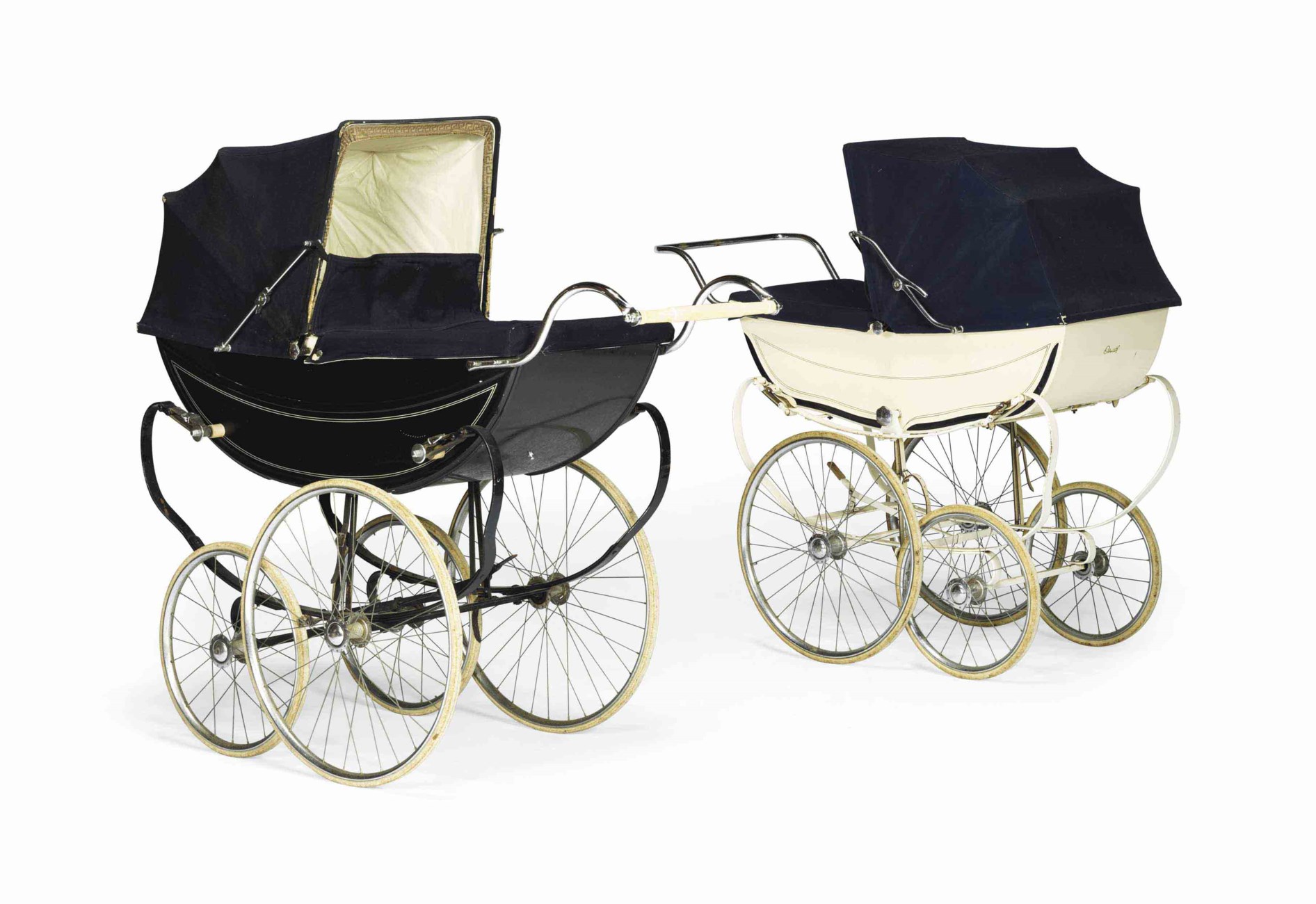 TWO BLUE AND WHITE PERAMBULATORS , BY OSNATH, EARLY 20TH CENTURY ...