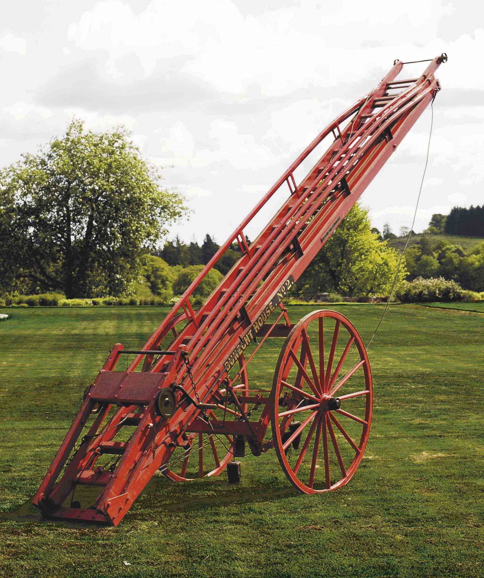 A RED-PAINTED FIRE WAGON