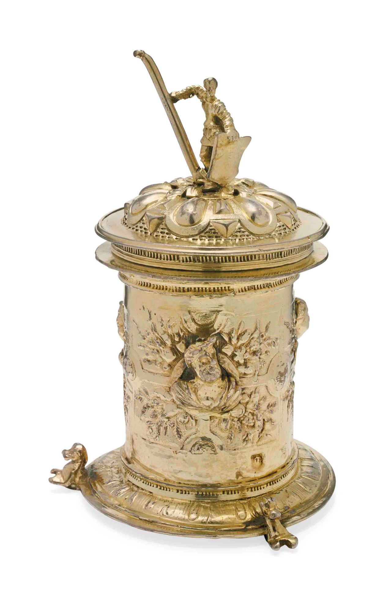 AN ELIZABETH I SILVER-GILT STANDING SALT-CELLAR , LONDON, THE COVER ...