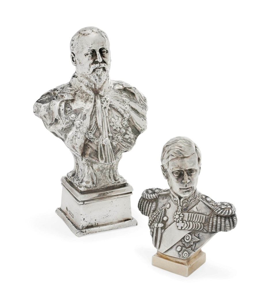 AN EDWARD VII SILVER BUST AND AN EDWARD VIII SILVER BUST , THE FIRST ...