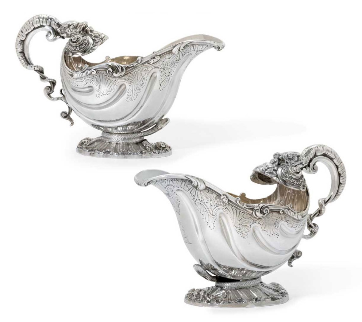 A PAIR OF GEORGE III SILVER SAUCE-BOATS , MARK OF PAUL STORR, LONDON ...