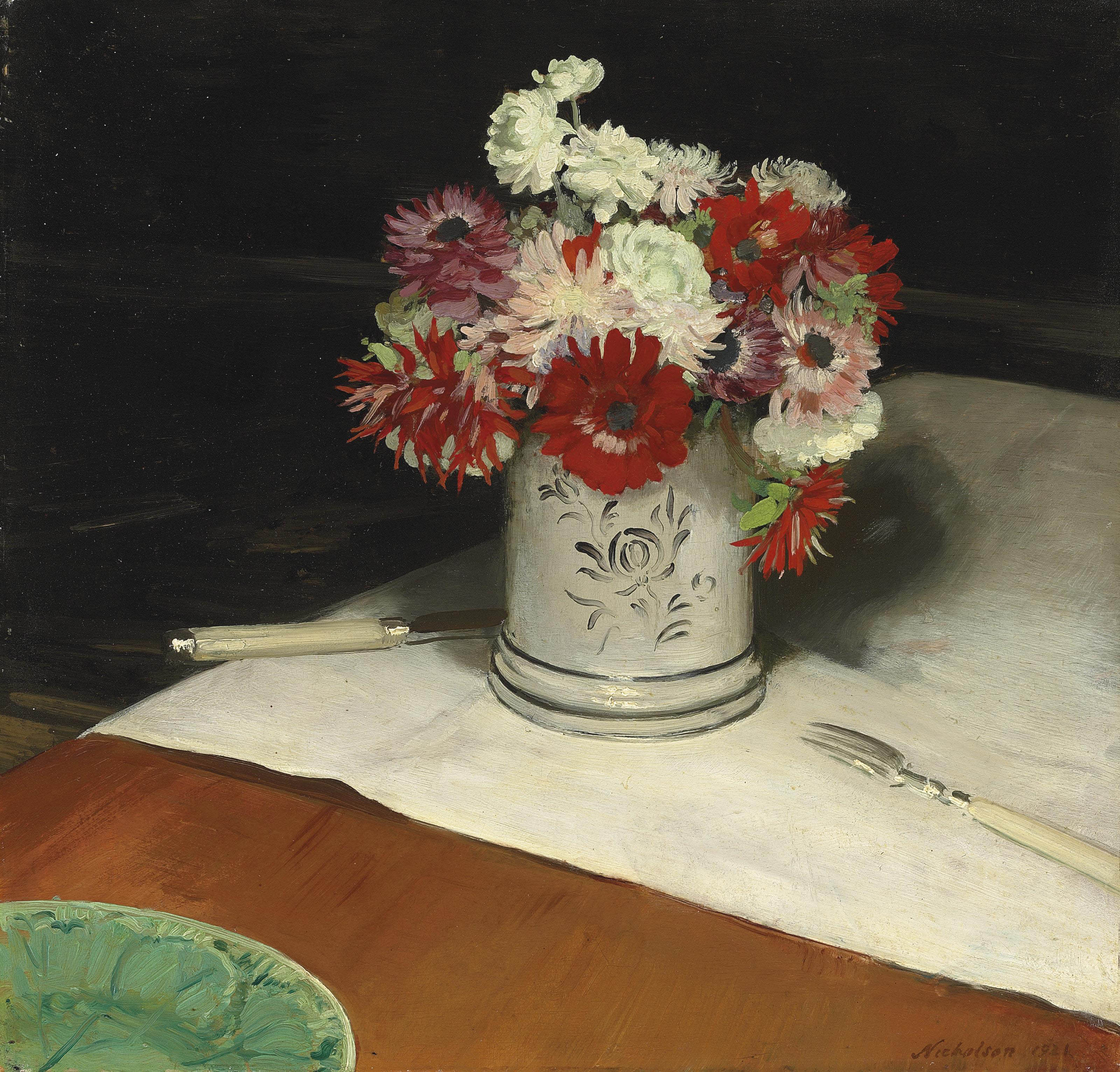 Sir William Nicholson (1872-1949) , Double Anemones | Christie's