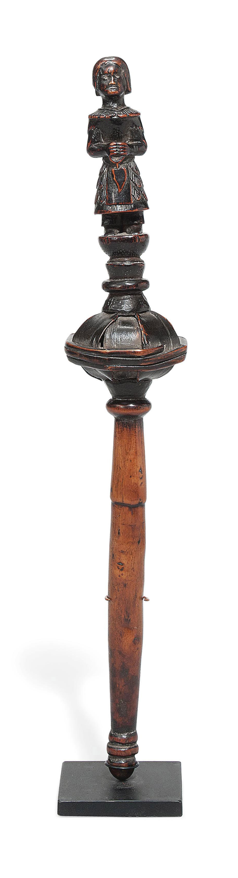 A NORTH EUROPEAN TREEN MOUNTED STEEL KNIFE AND FORK , 17TH CENTURY ...