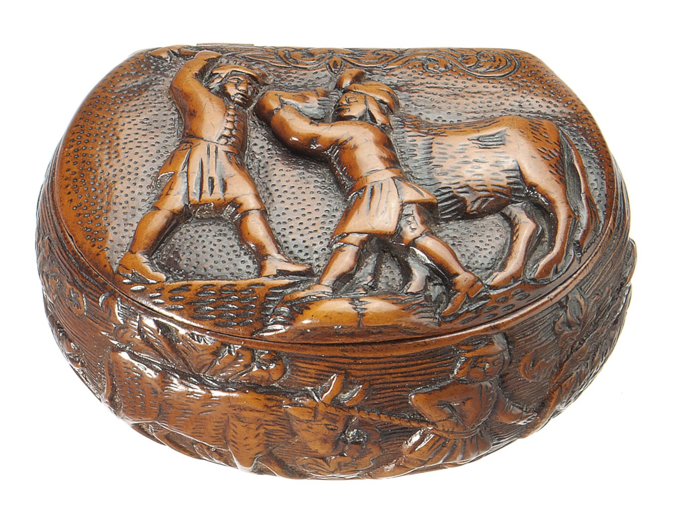 A NORTH EUROPEAN BOXWOOD SNUFF BOX , PROBABLY FRENCH, MID-18TH CENTURY ...