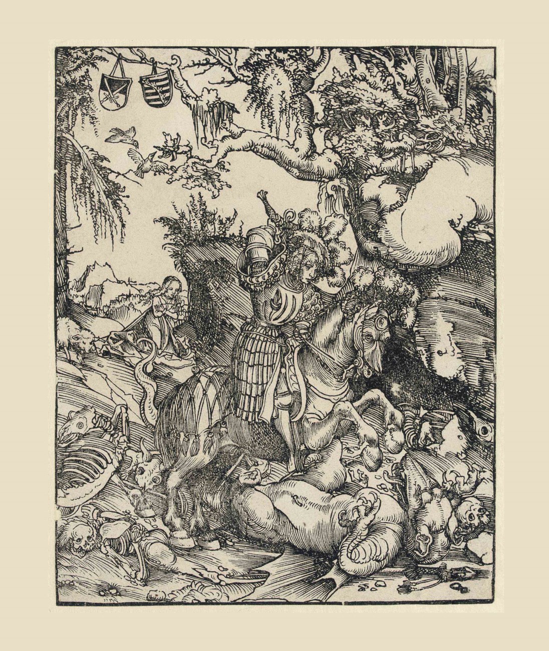 Lucas Cranach the Elder (1472-1553) , Saint George on Horseback slaying ...