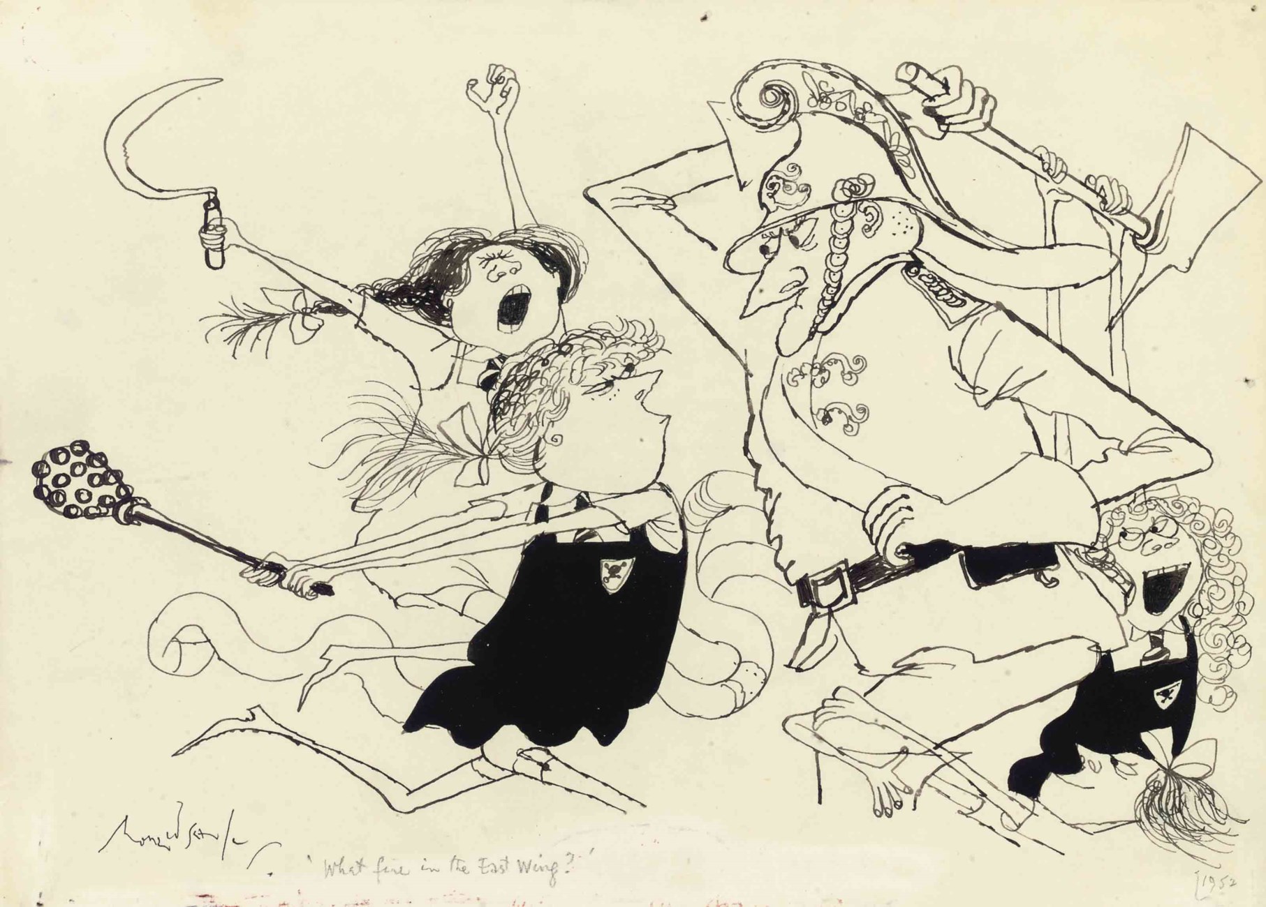 Ronald William Fordham Searle (b.1920) , 'What fire in the East Wing ...