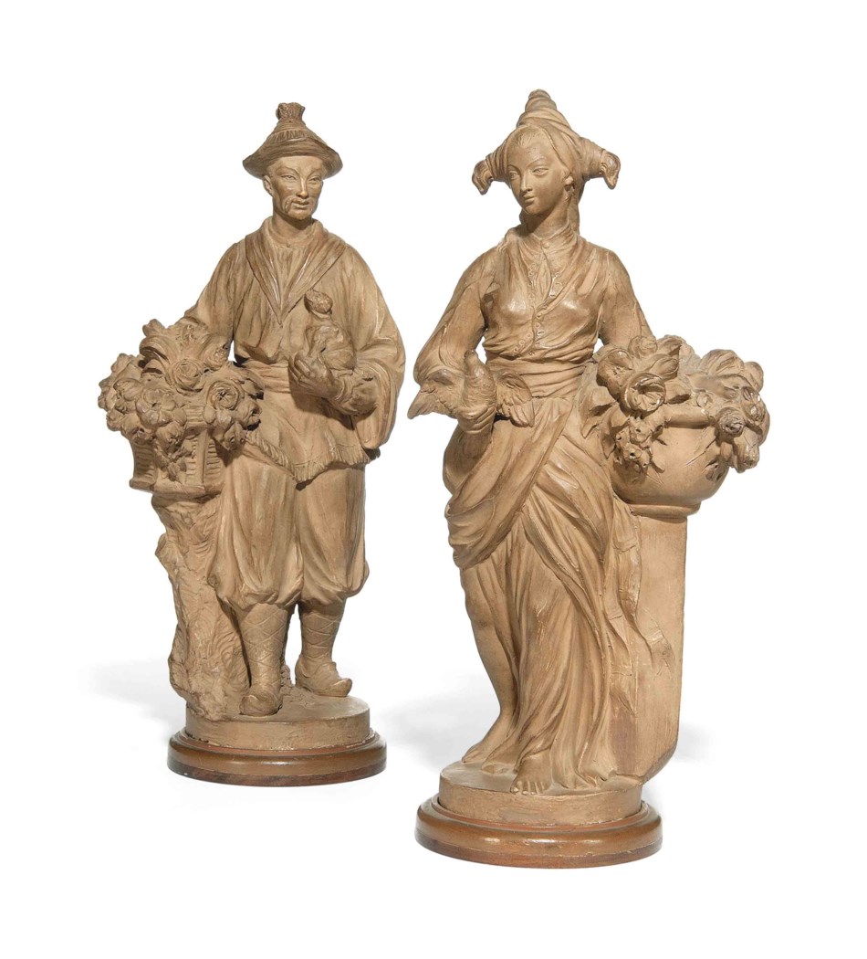 A PAIR OF FRENCH TERRACOTTA FIGURES , 19TH CENTURY | Christie's