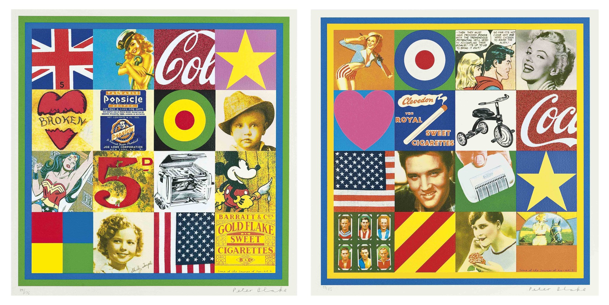 Peter Blake (b. 1932) , Sources of Pop Art III, IV, V and VI | Christie's