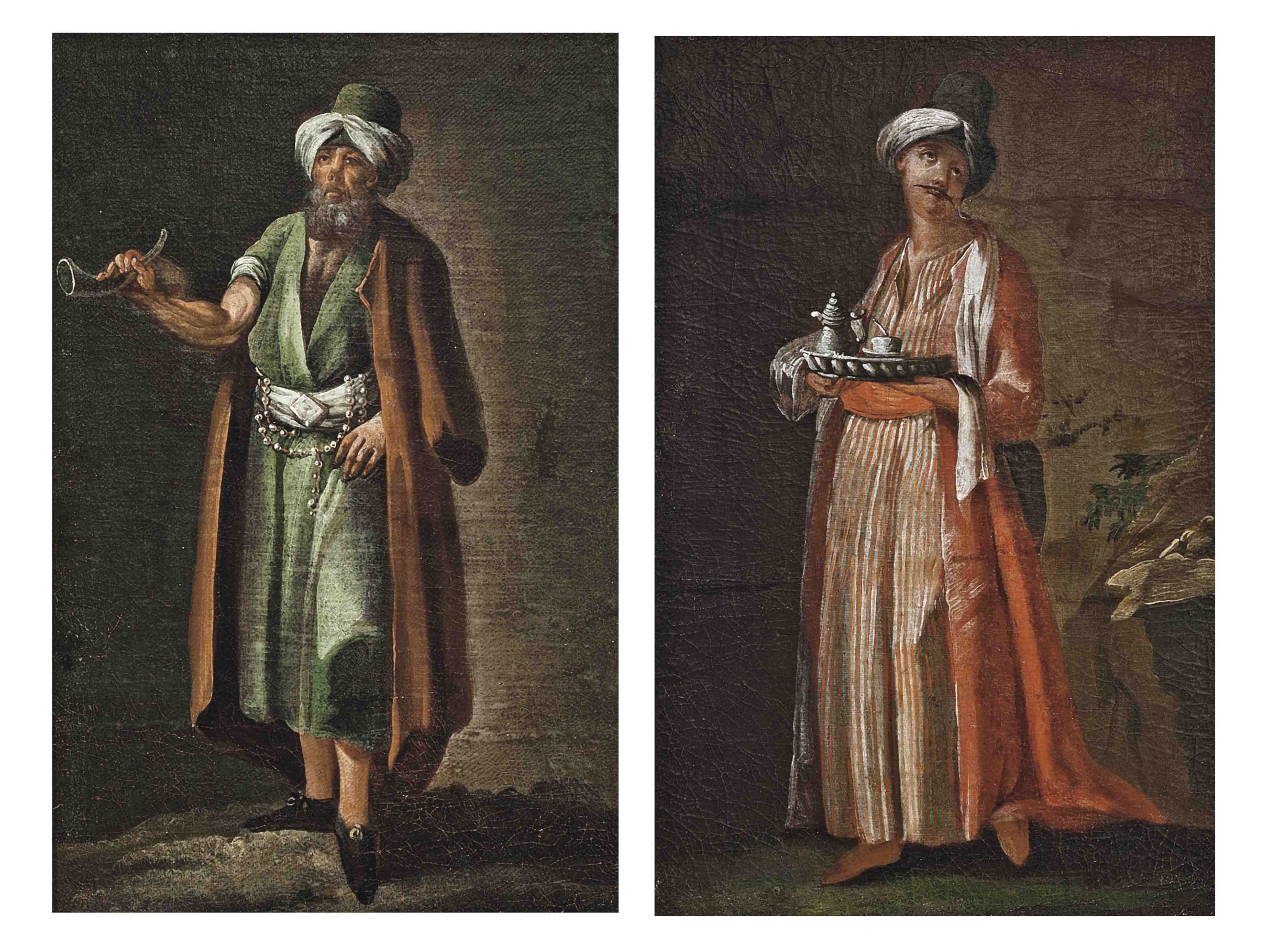 Circle of Jean-Baptiste Van Mour (1671-1737) , Figures in Levantine ...