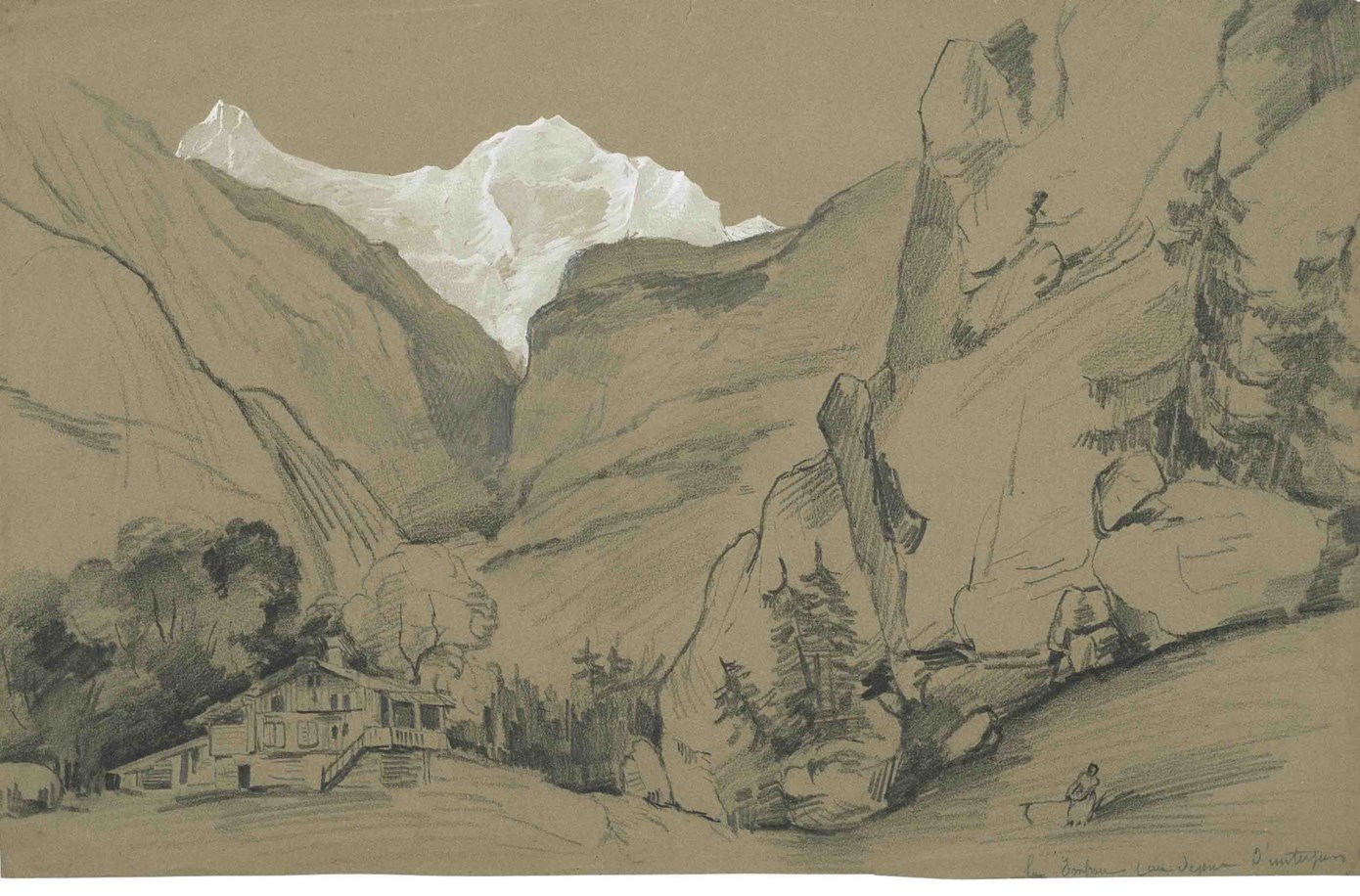 Auguste Borget (1809-1877) , The Jungfrau, Switzerland, and eight other ...