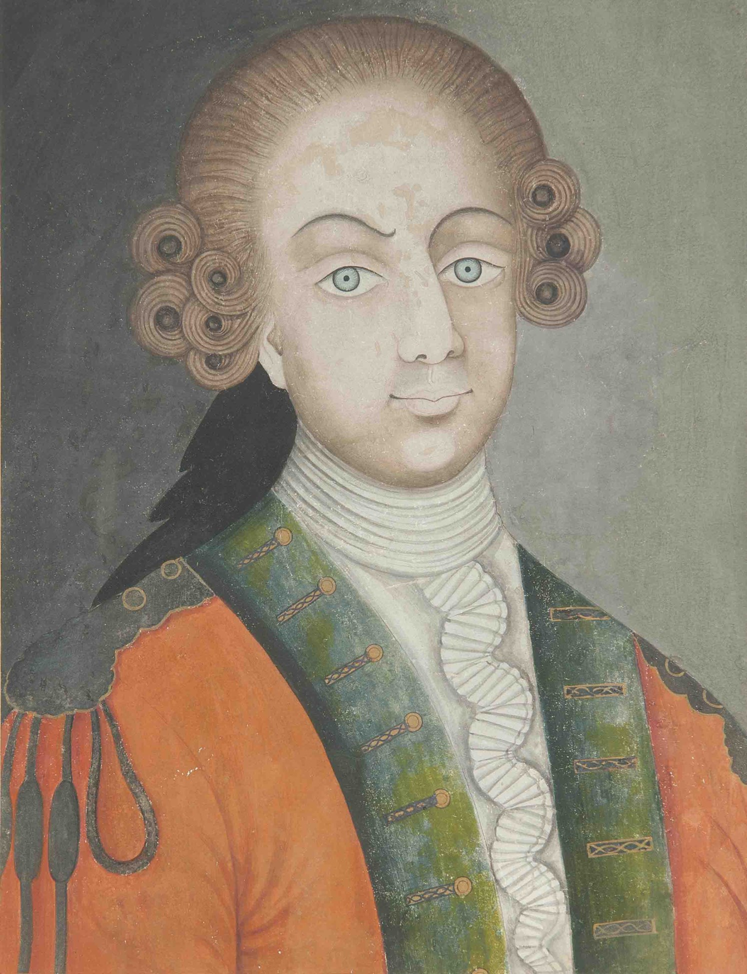 A PORTRAIT OF A EUROPEAN NOBLEMAN , MEWAR, INDIA, CIRCA 1790 AD ...