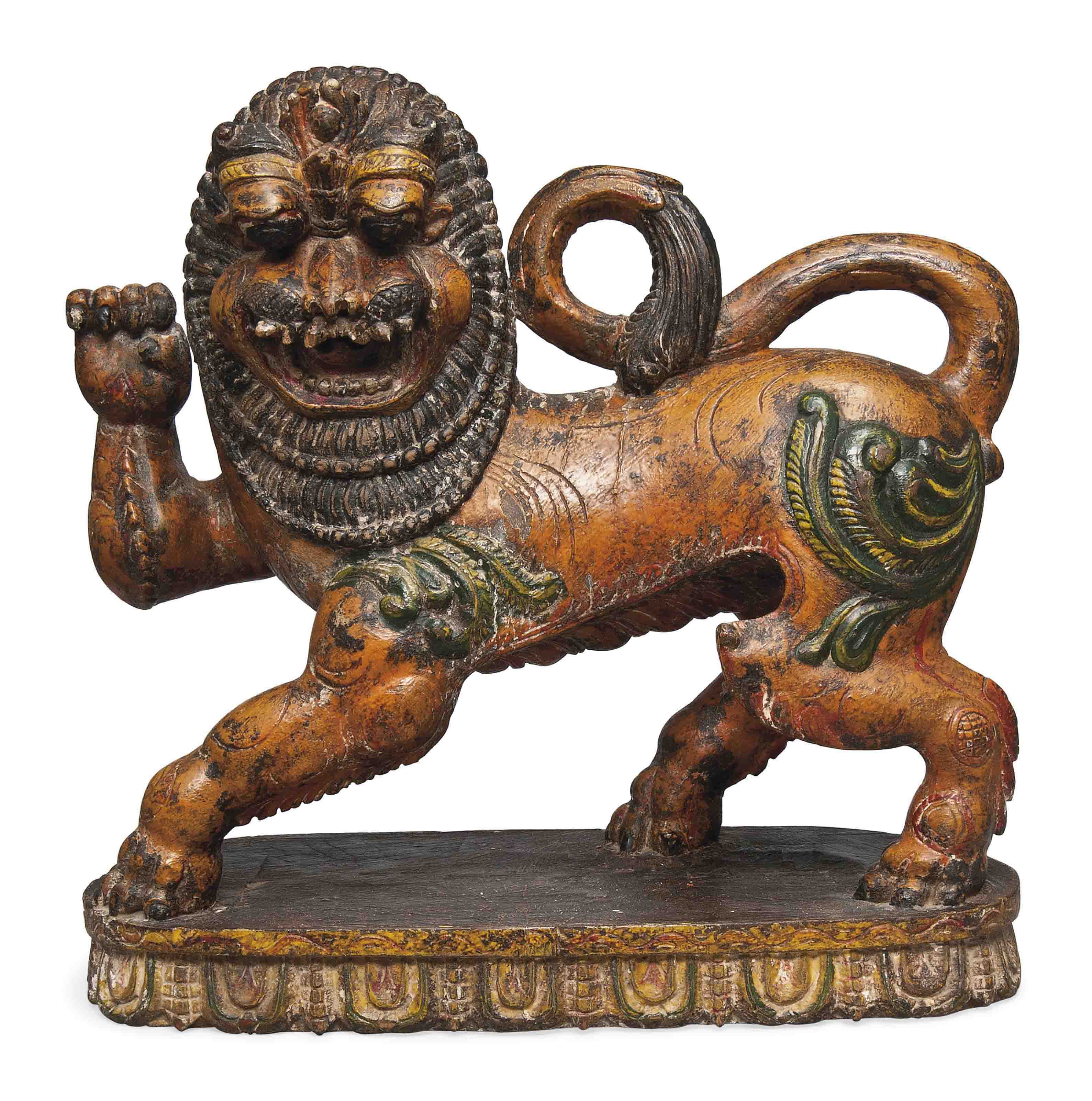 A FEROCIOUS MYTHICAL LION ( YALI ) , TAMIL NADU, INDIA, 19TH CENTURY ...