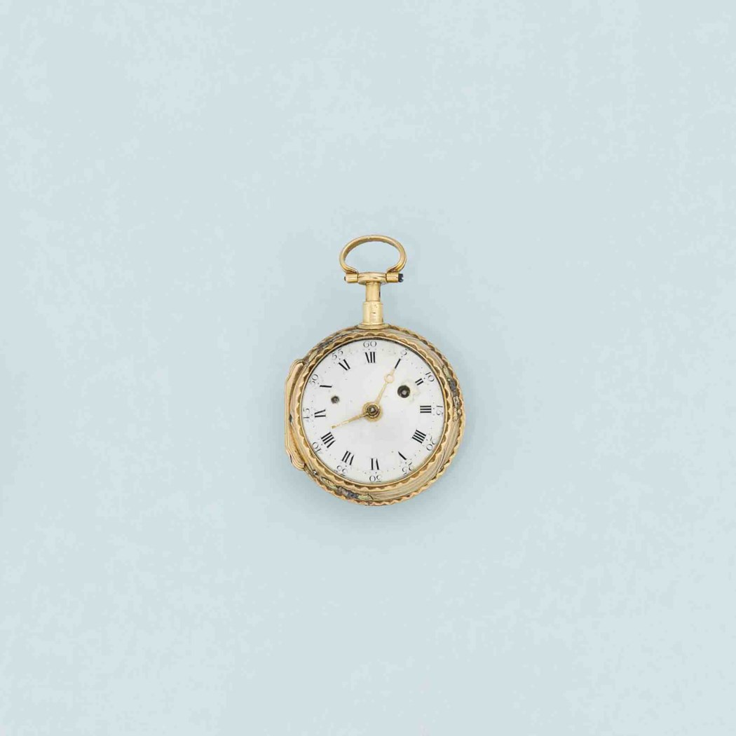 An 18th century French gold repeating verge pocket watch, by Romilly ...