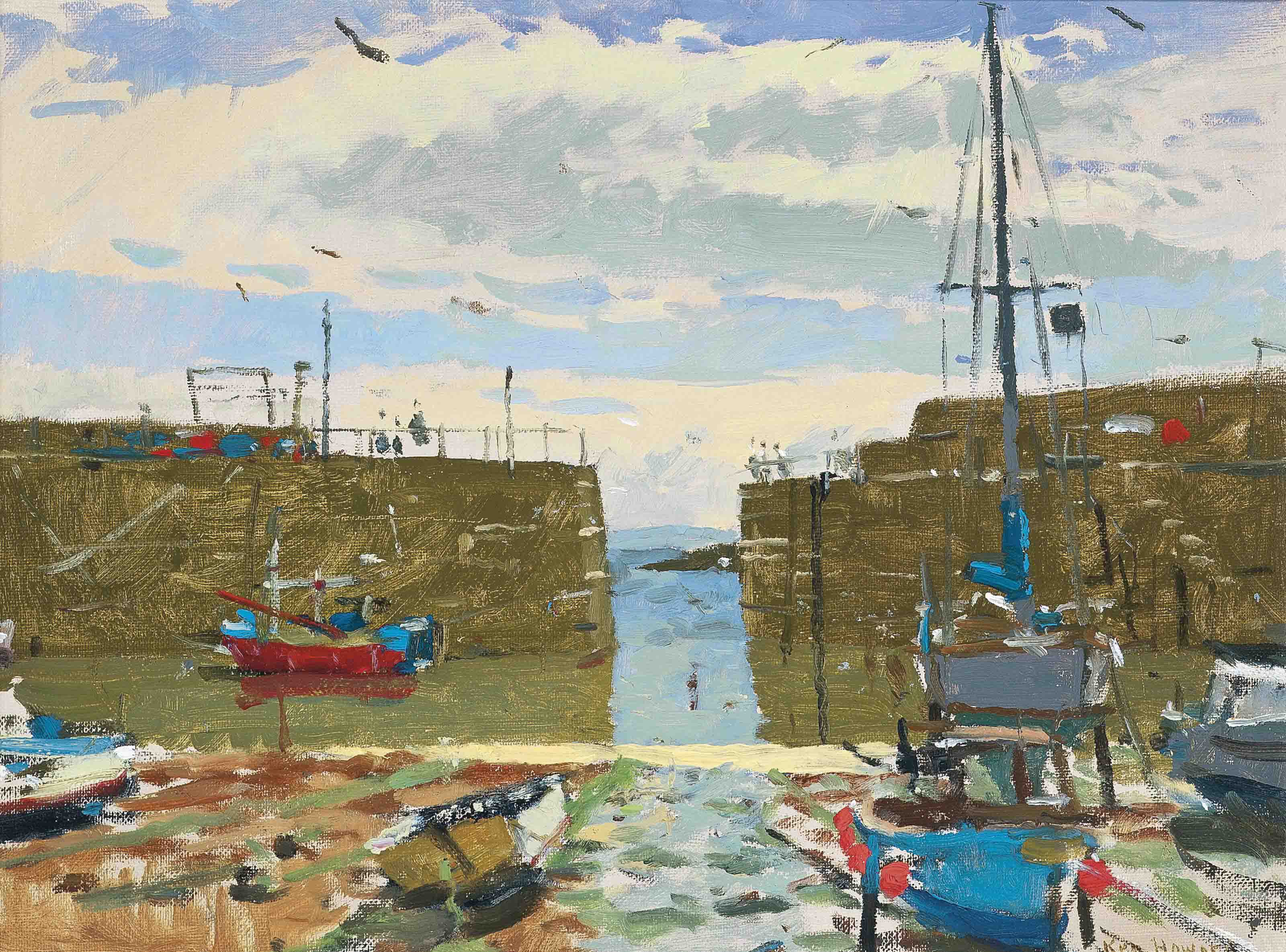 Ken Howard, R.A. (b. 1932) , Mousehole | Christie's