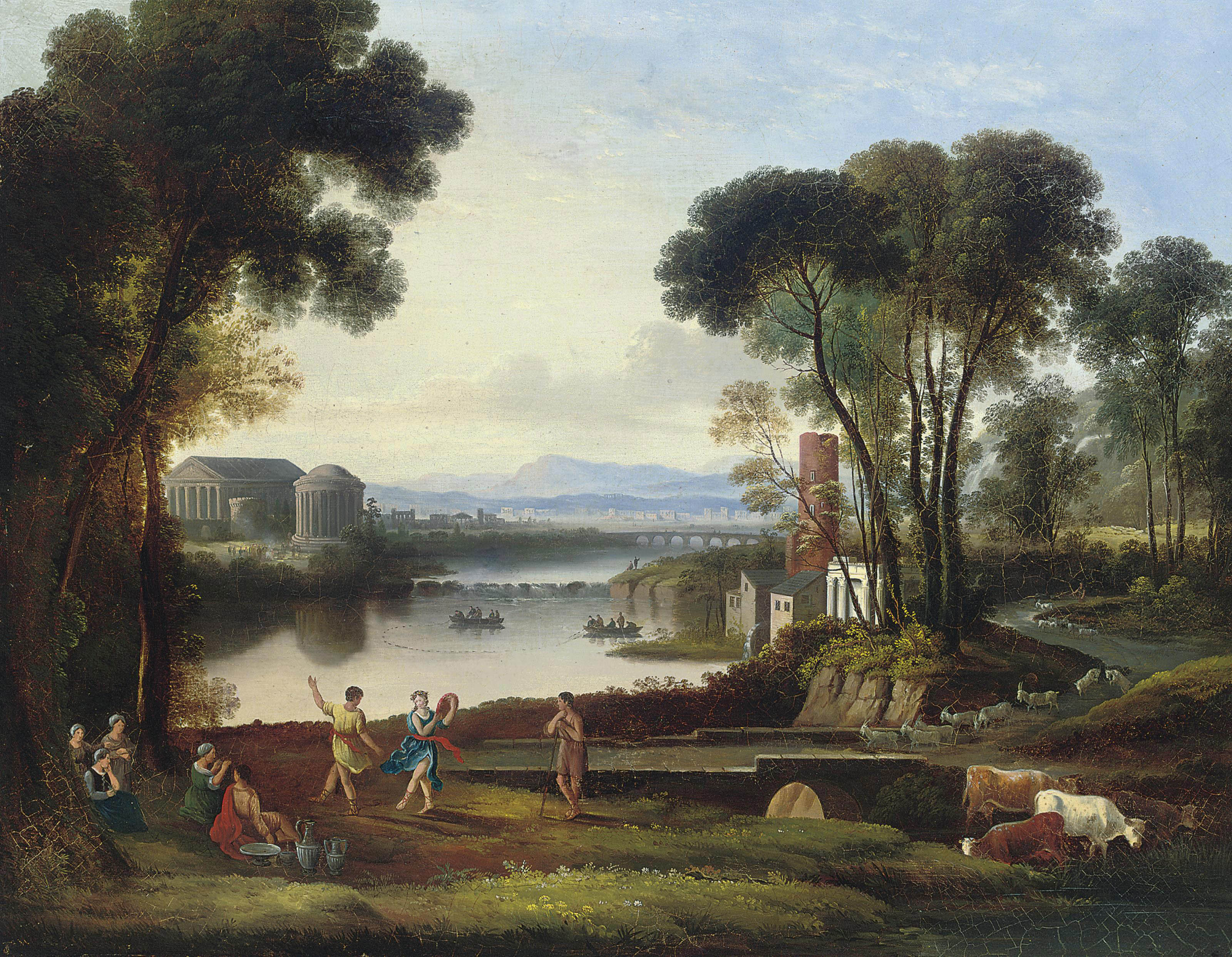 Museum Kunstreproduktionen | Italienischen Landschaft, 1778 von Jacob ...