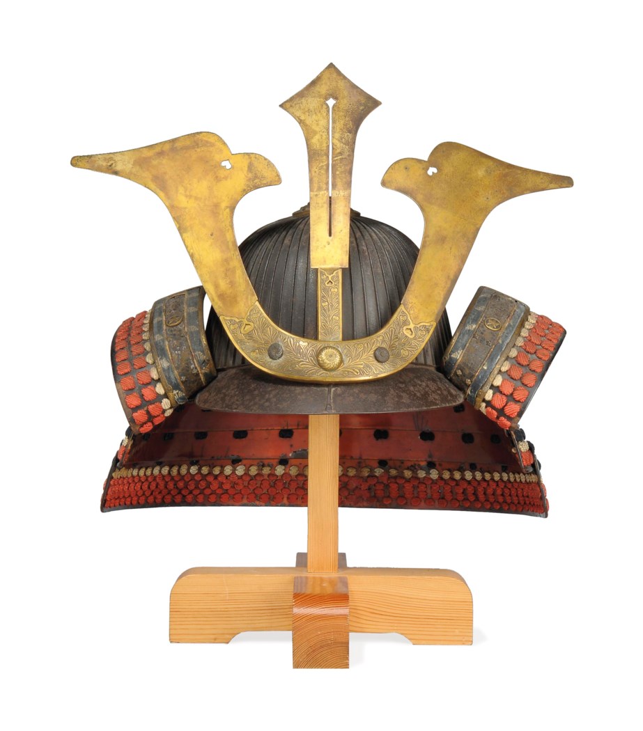A SUJI KABUTO [RIDGED HELMET] , SIGNED SAOTOME IENORI, EDO PERIOD (17TH ...