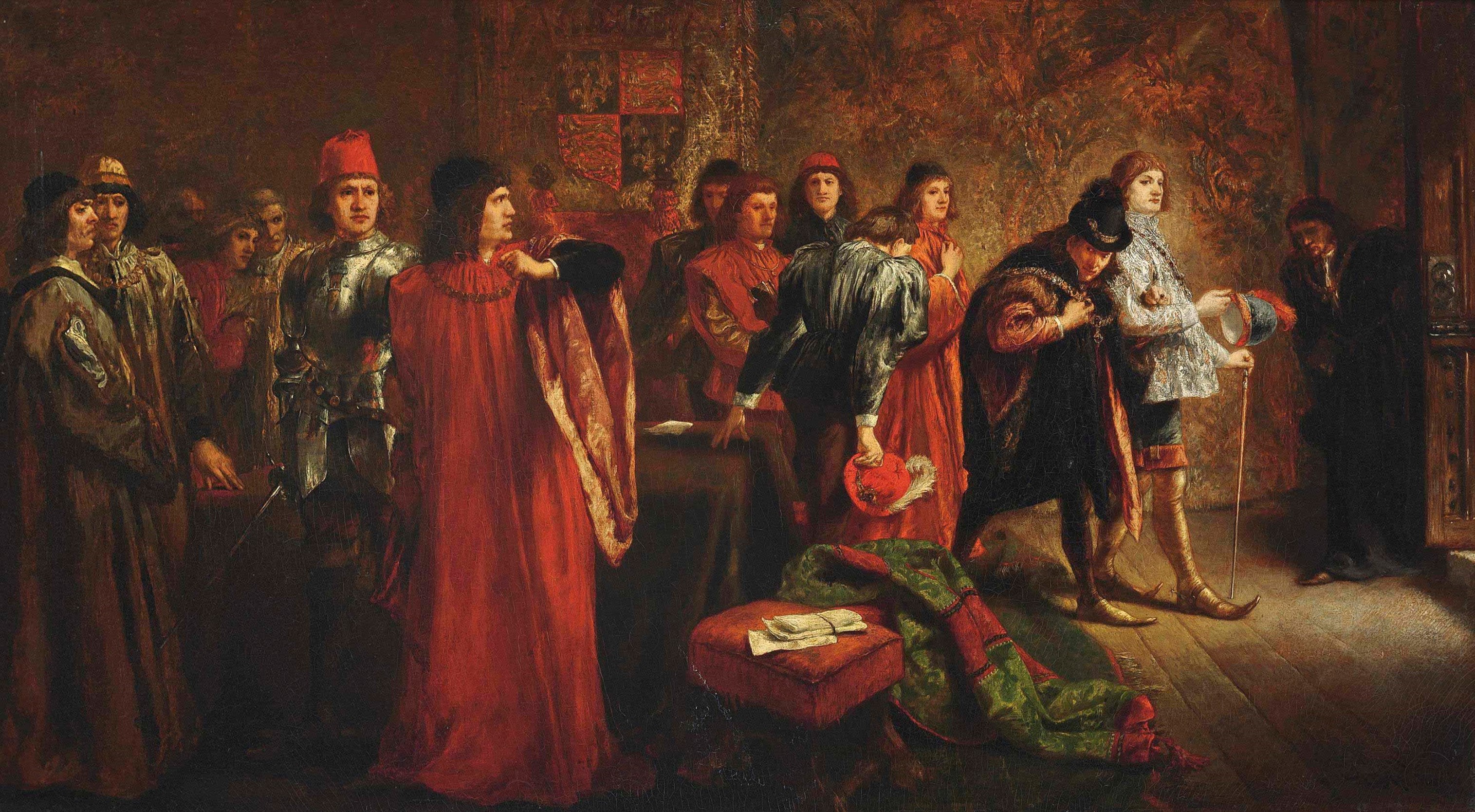 Sir John Gilbert, R.A., P.R.W.S. (1817-1897) , The arrest of Lord ...
