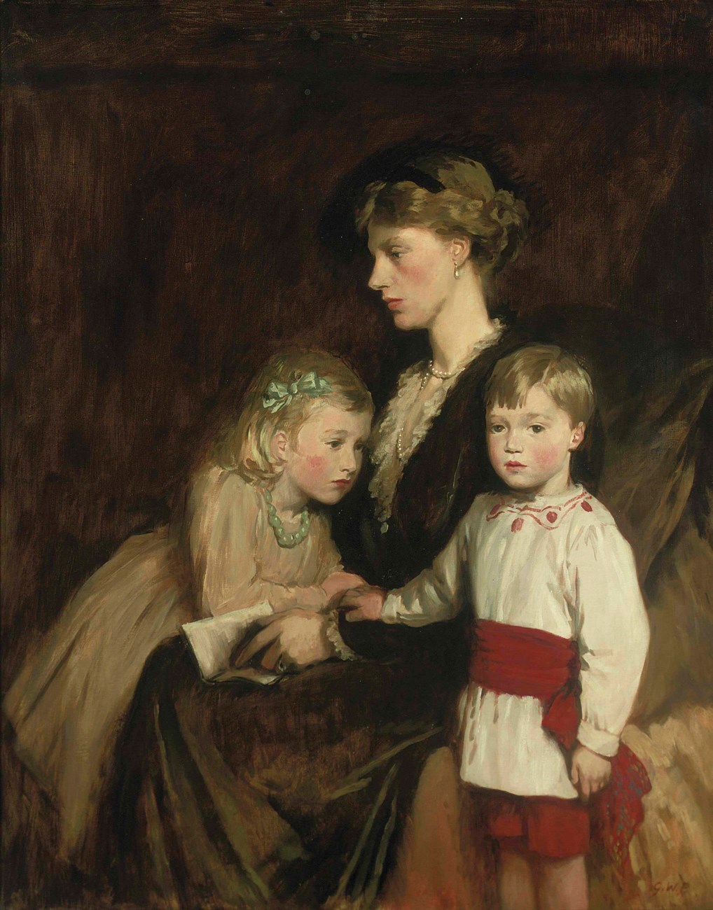 Glyn Warren Philpot (1884-1937) , Portrait of a mother and children ...