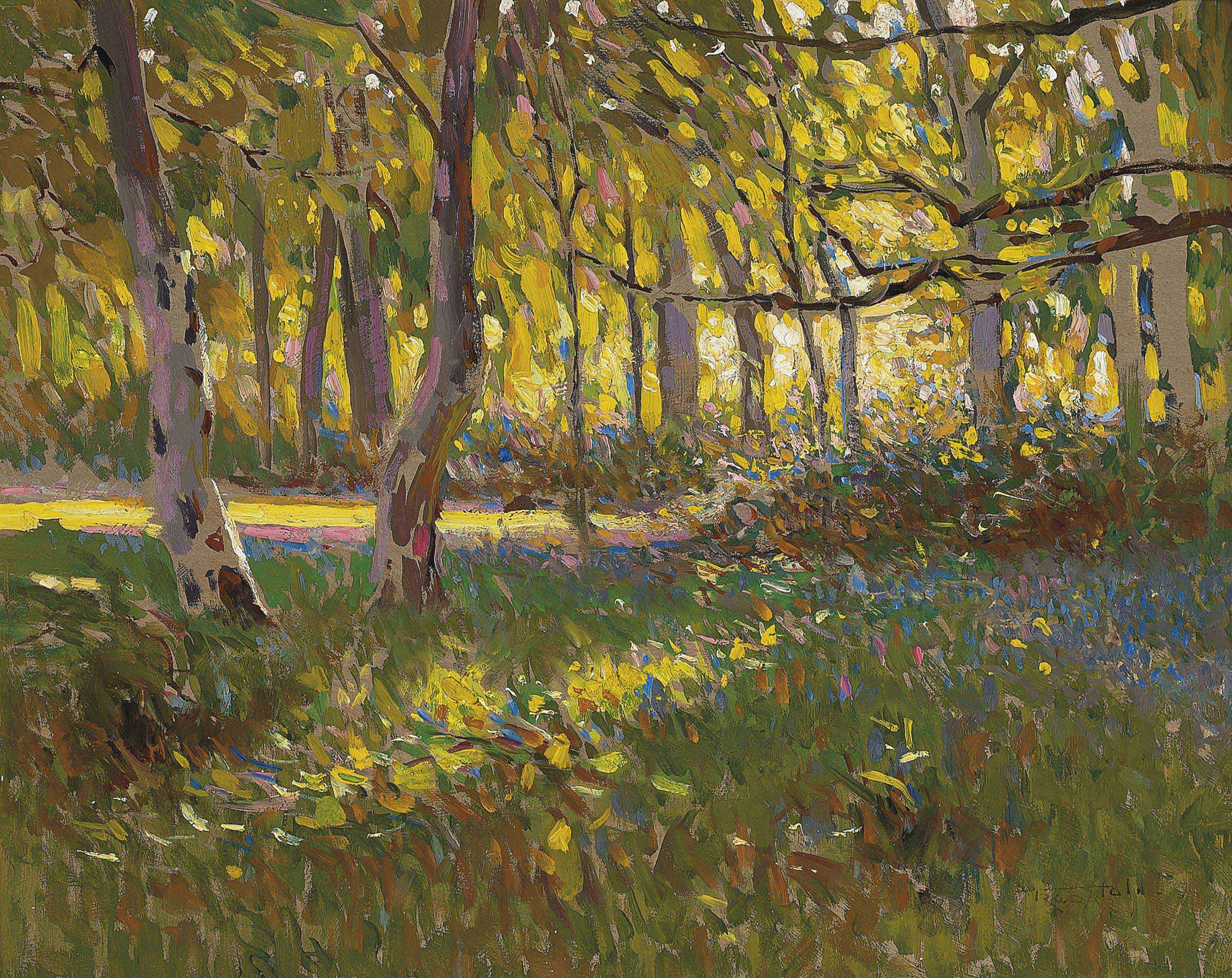 Frederick Hall, R.B.C. (1860-1948) , A sunlit wood | Christie's